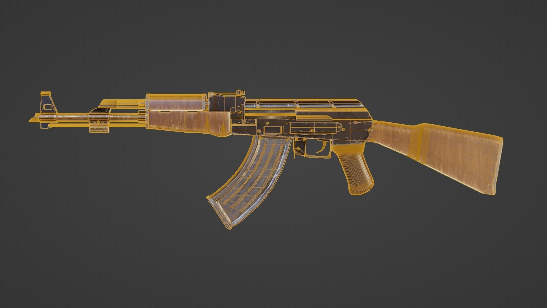 3D model AK47 Battle Ready Game And Render Asset VR / AR / low-poly ...