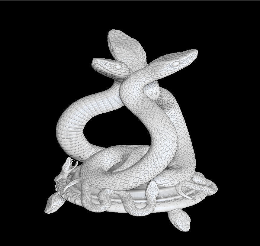 TRIPLE SNAKE JEWELERY STAND 3D model 3D printable | CGTrader