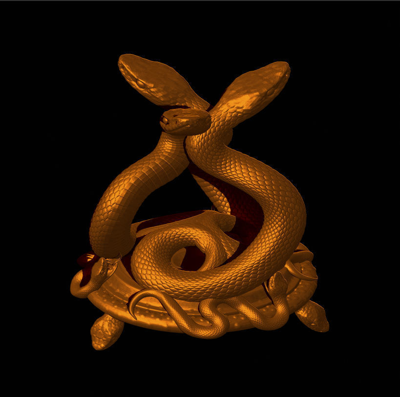 TRIPLE SNAKE JEWELERY STAND 3D model 3D printable | CGTrader