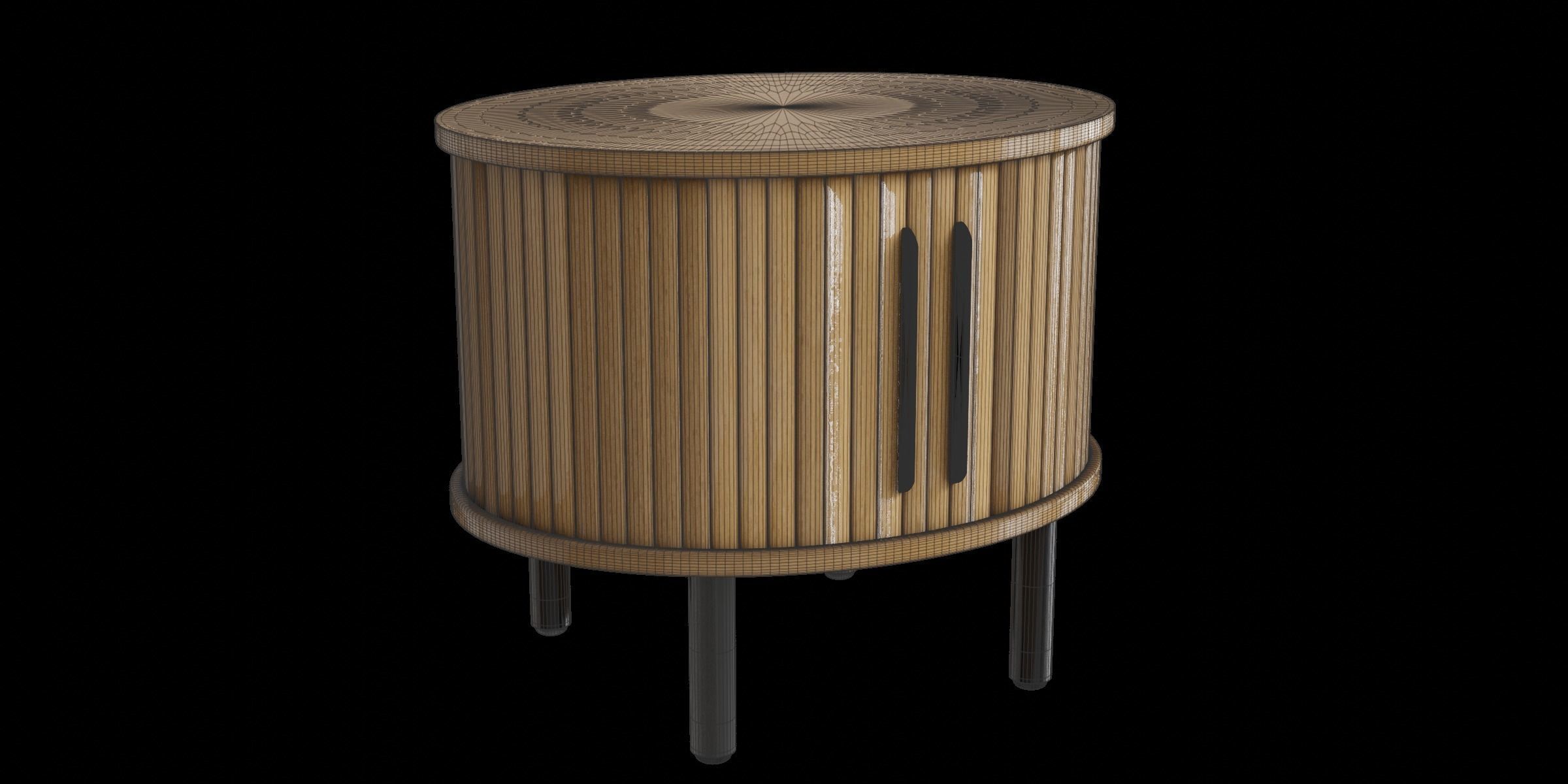 Slatted Oak Bedside Table 3D model | CGTrader