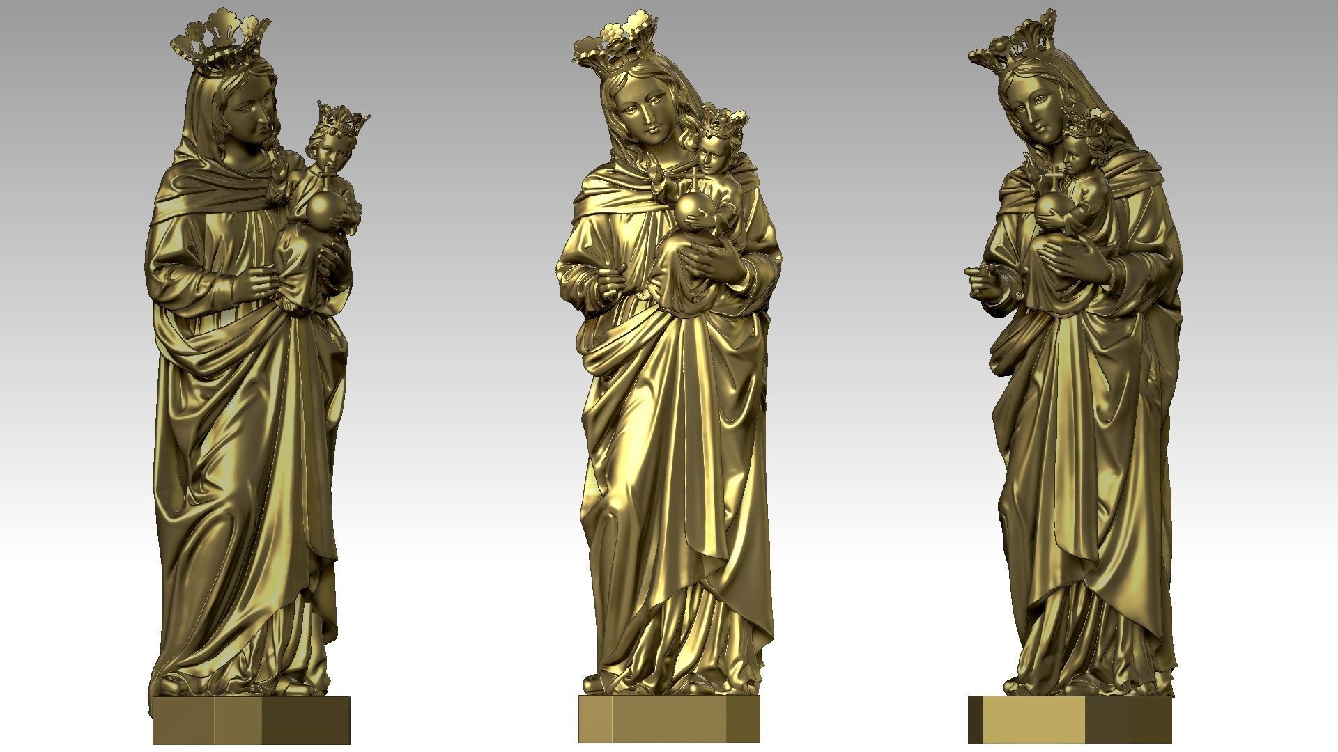 Virgin Mary with Baby Jesus 3D model 3D printable | CGTrader