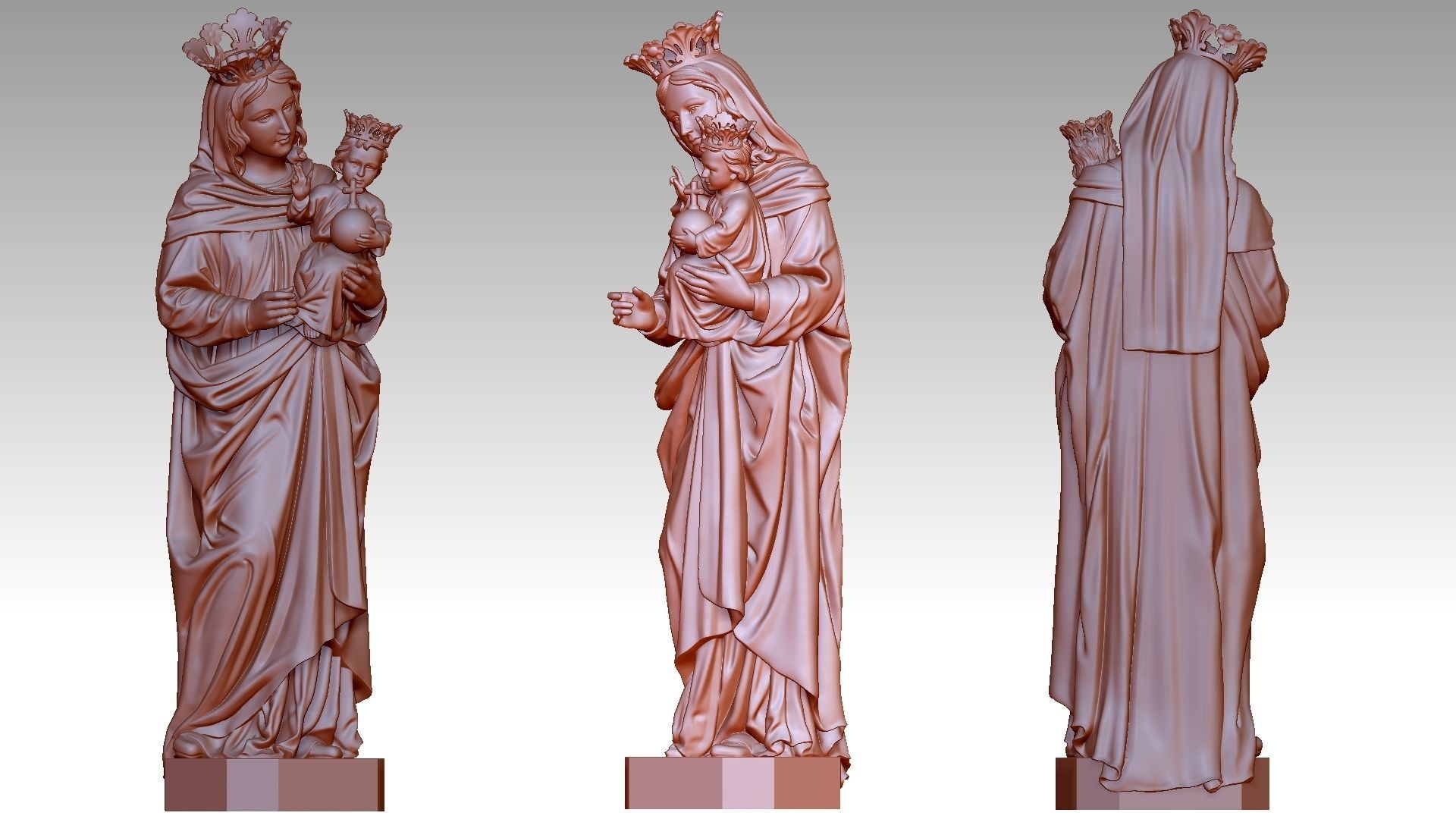 Virgin Mary with Baby Jesus 3D model 3D printable | CGTrader