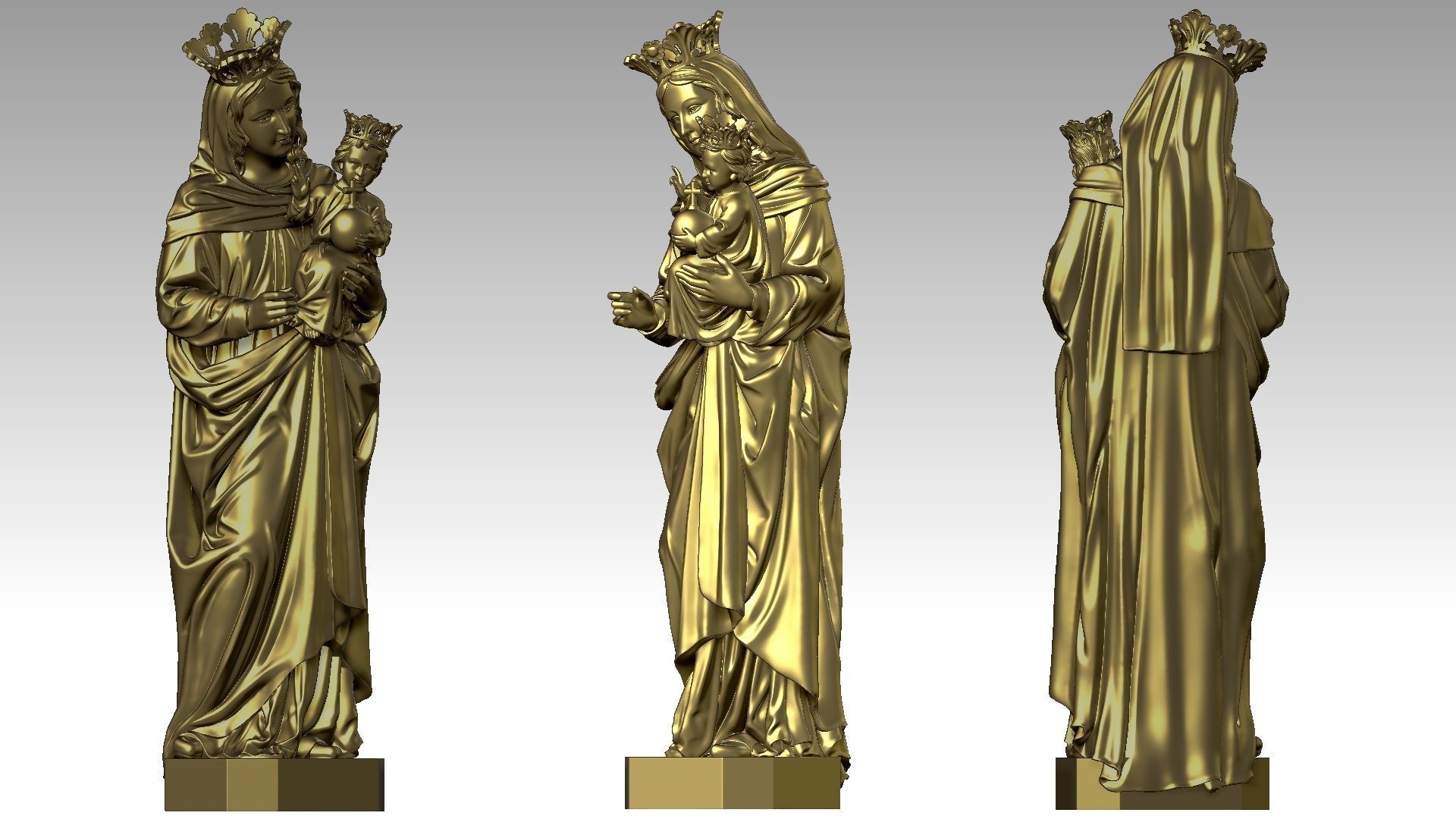 Virgin Mary with Baby Jesus 3D model 3D printable | CGTrader