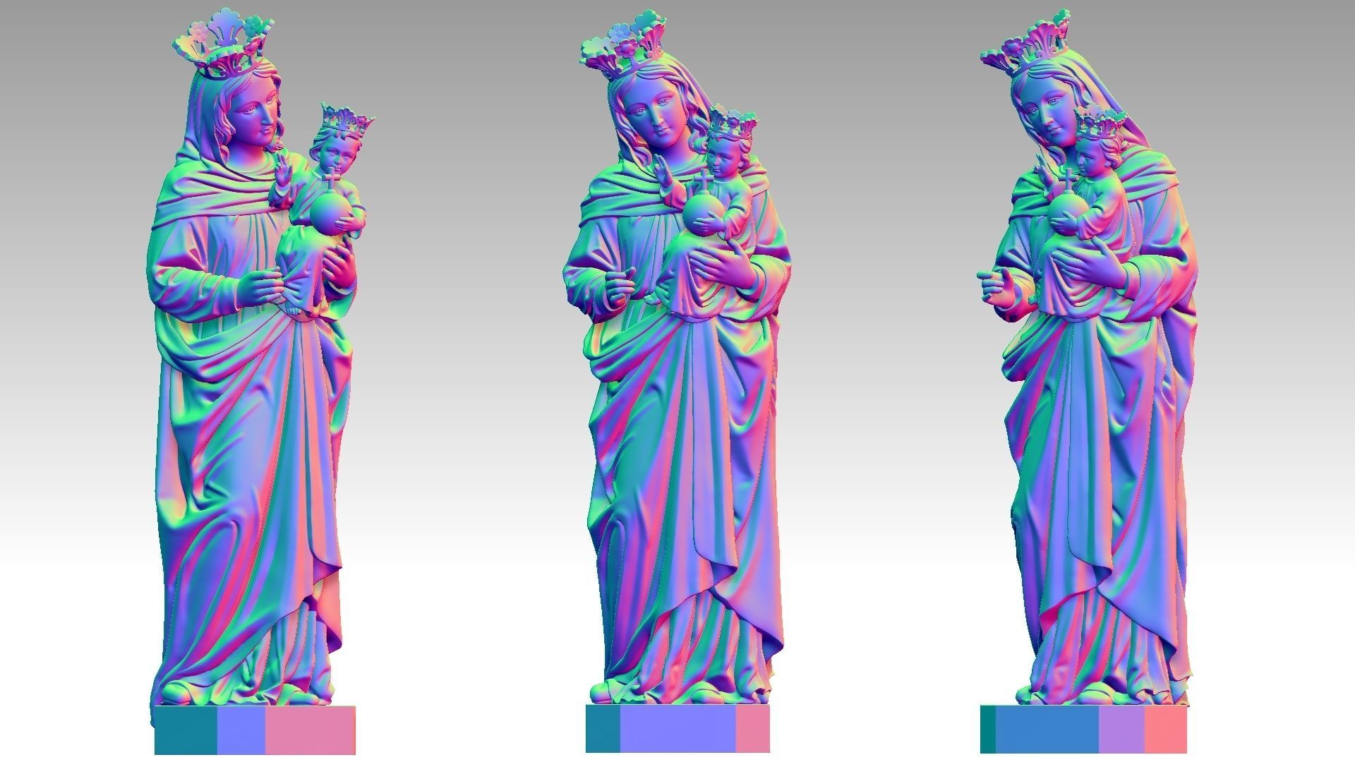 Virgin Mary with Baby Jesus 3D model 3D printable | CGTrader