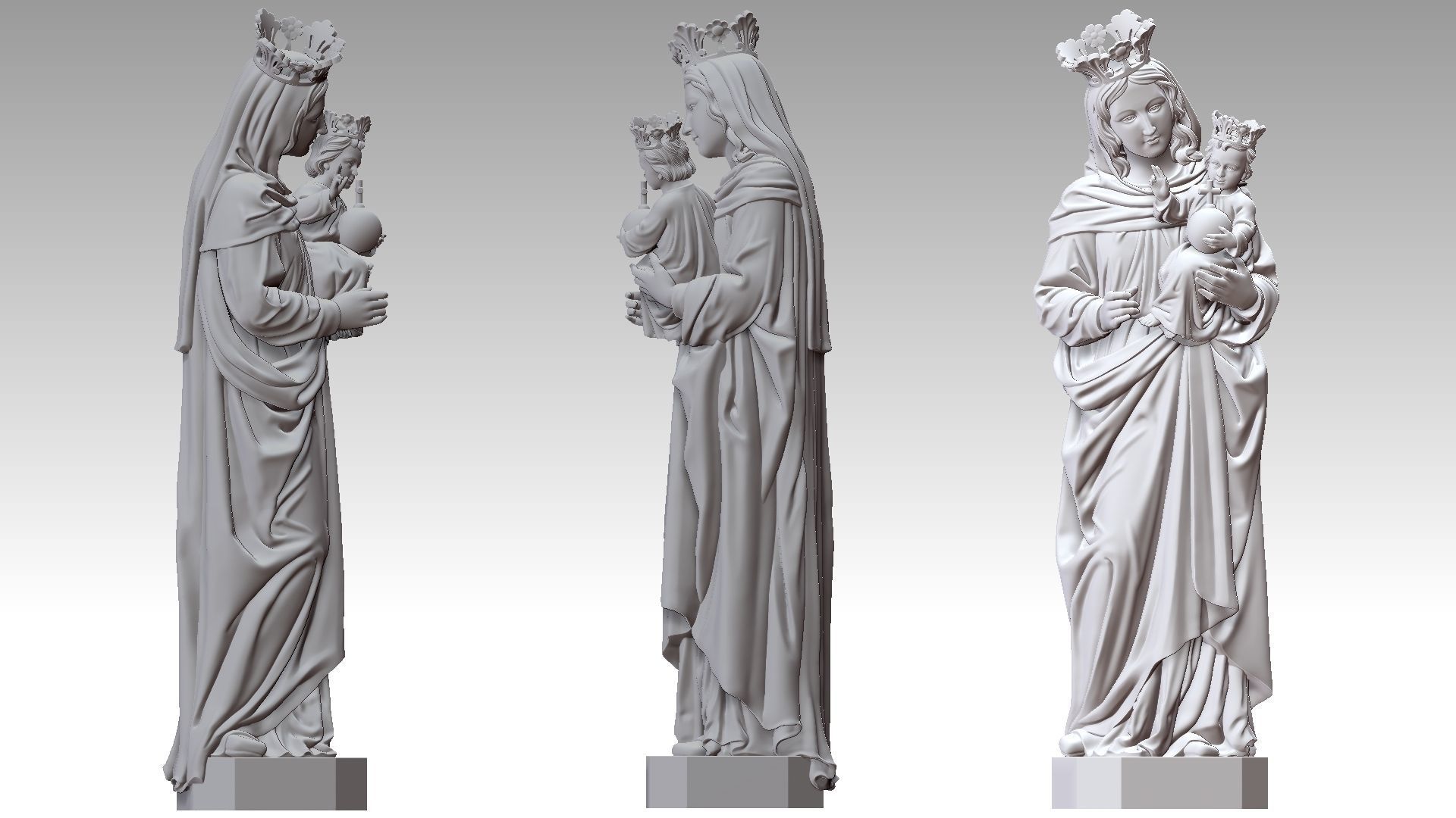 Virgin Mary with Baby Jesus 3D model 3D printable | CGTrader