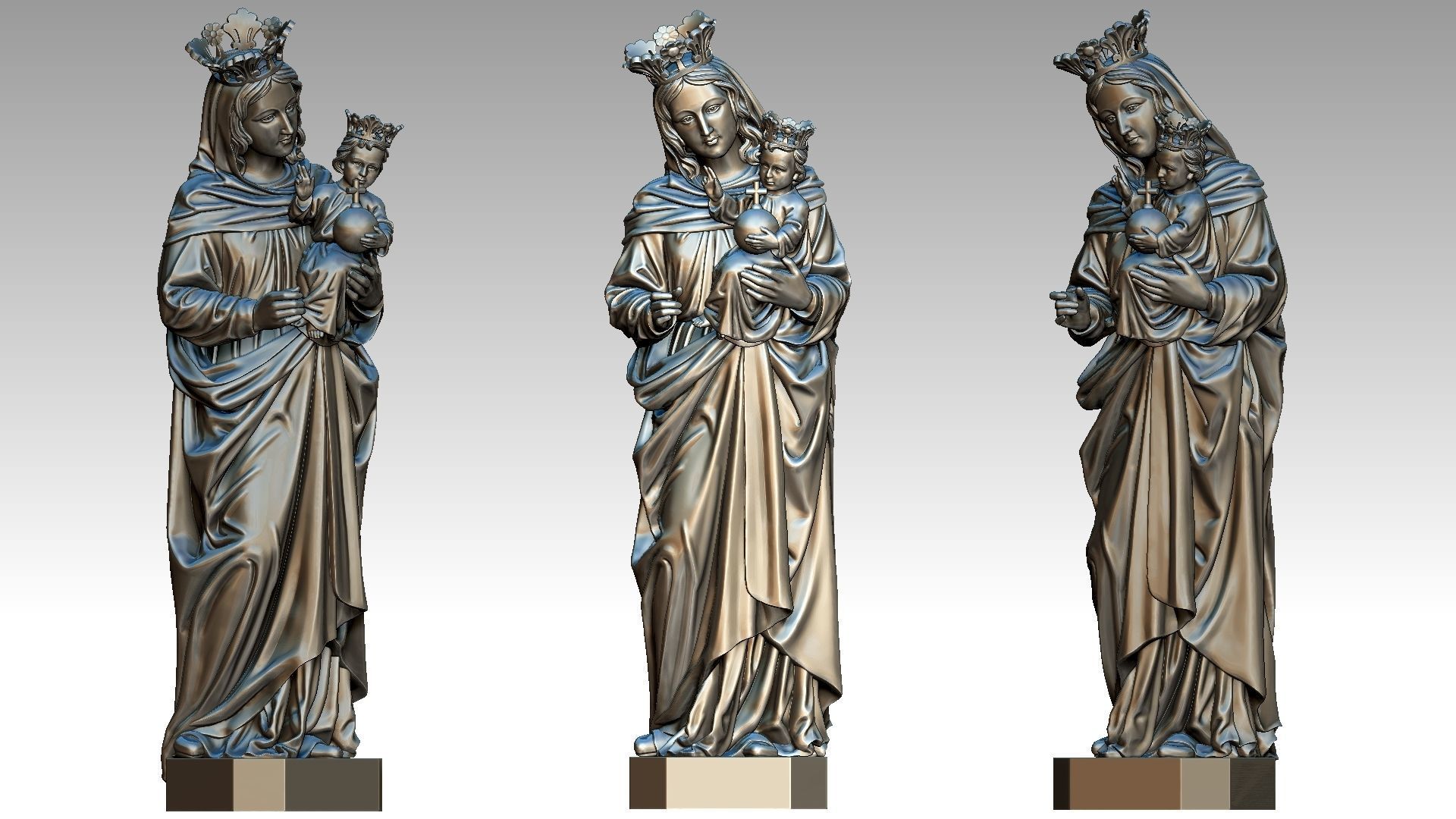 Virgin Mary with Baby Jesus 3D model 3D printable | CGTrader