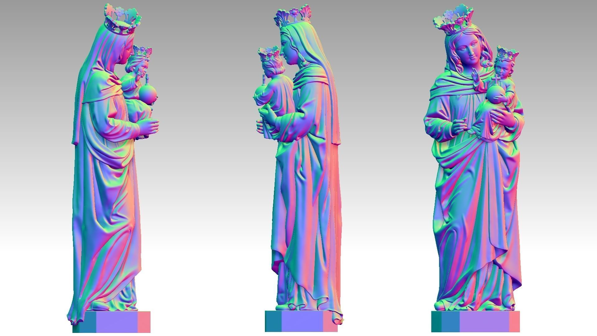 Virgin Mary with Baby Jesus 3D model 3D printable | CGTrader