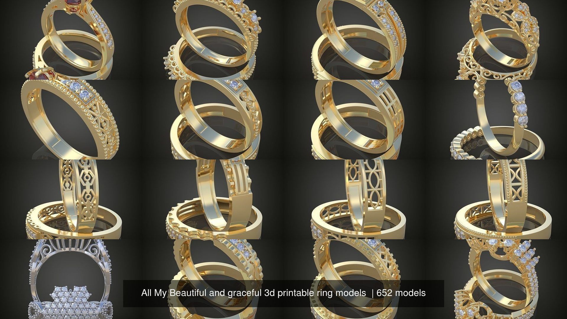652 All My Beautiful and graceful 3d printable ring models 3D Model ...