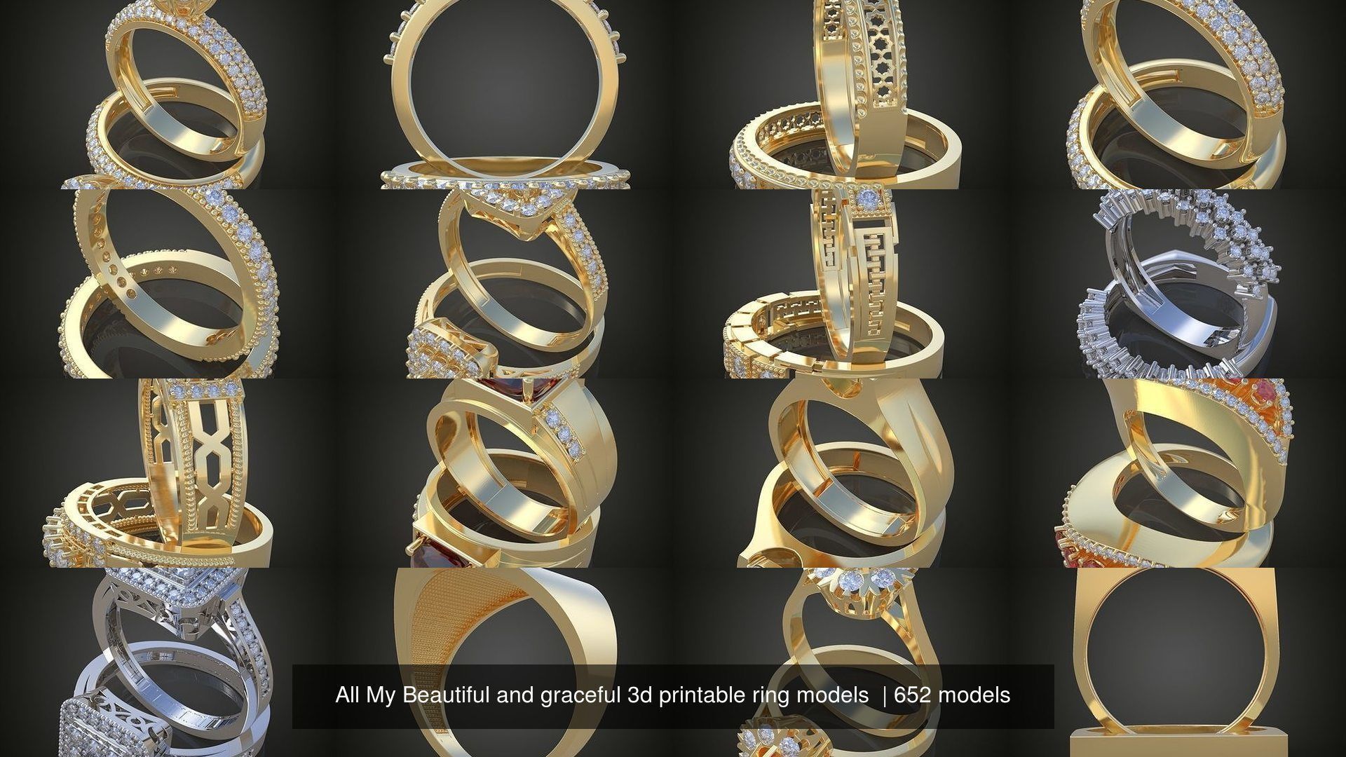 652 All My Beautiful and graceful 3d printable ring models 3D Model ...
