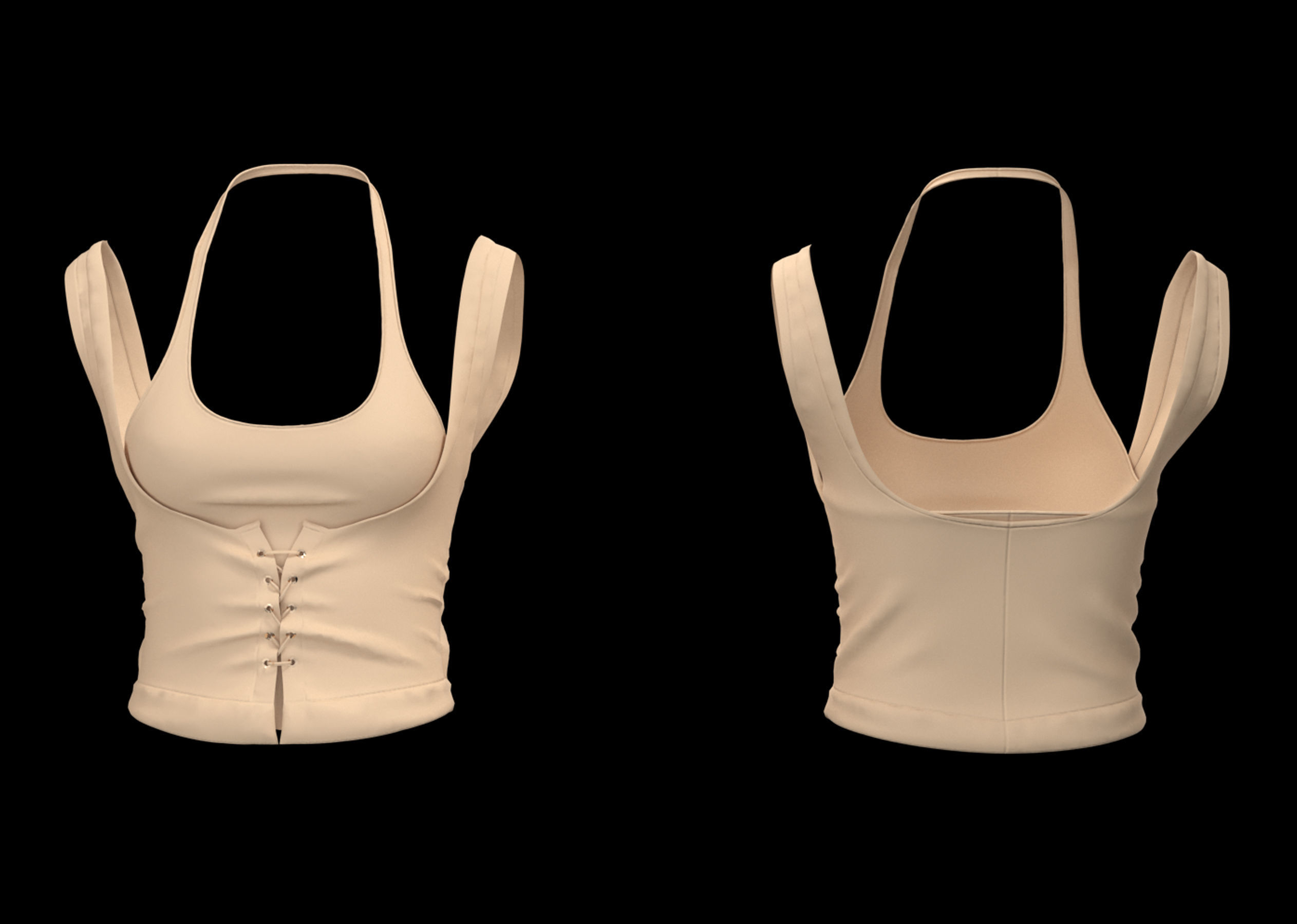 12 Womens Crop Top 3D model | CGTrader