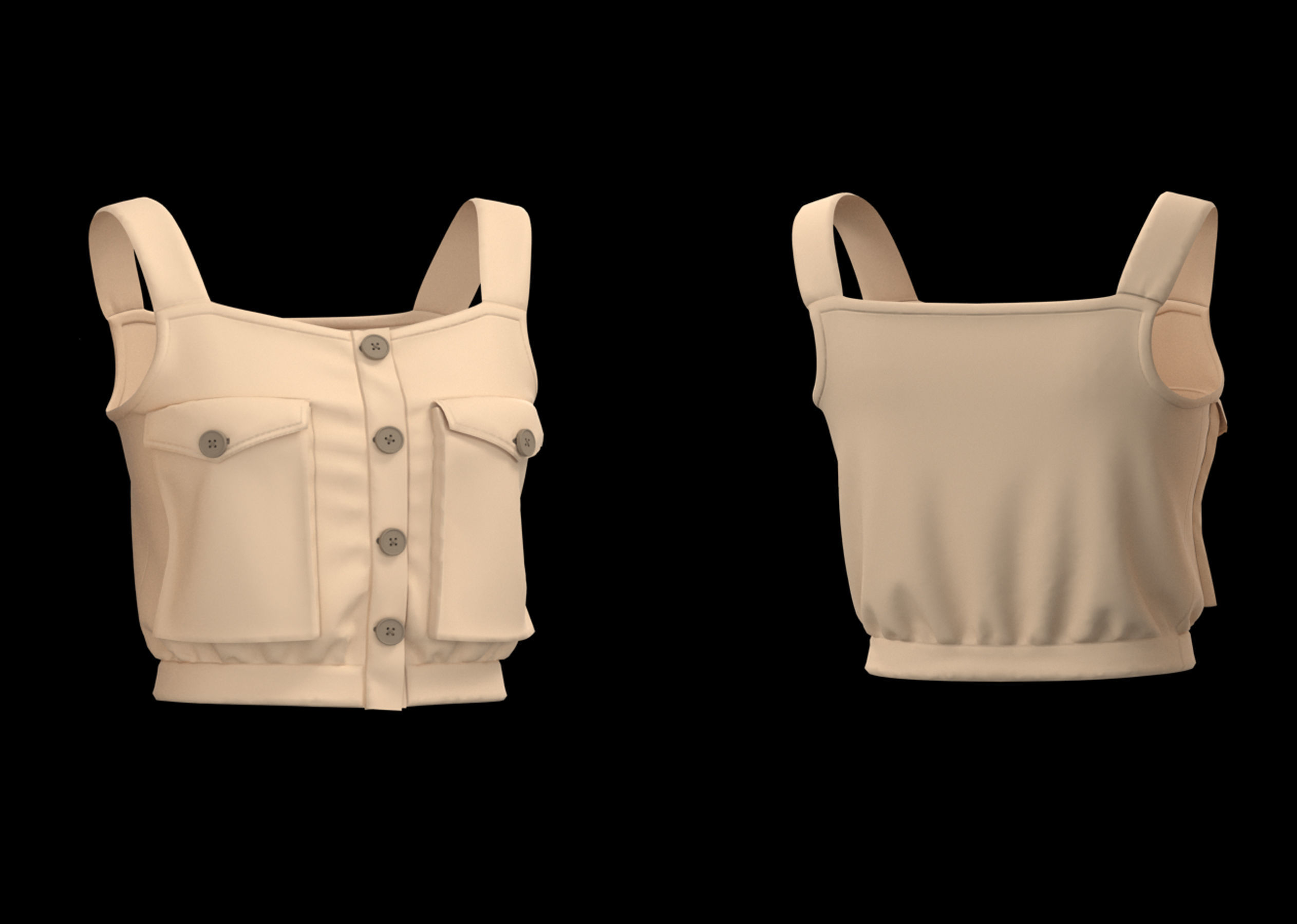 12 Womens Crop Top 3D model | CGTrader