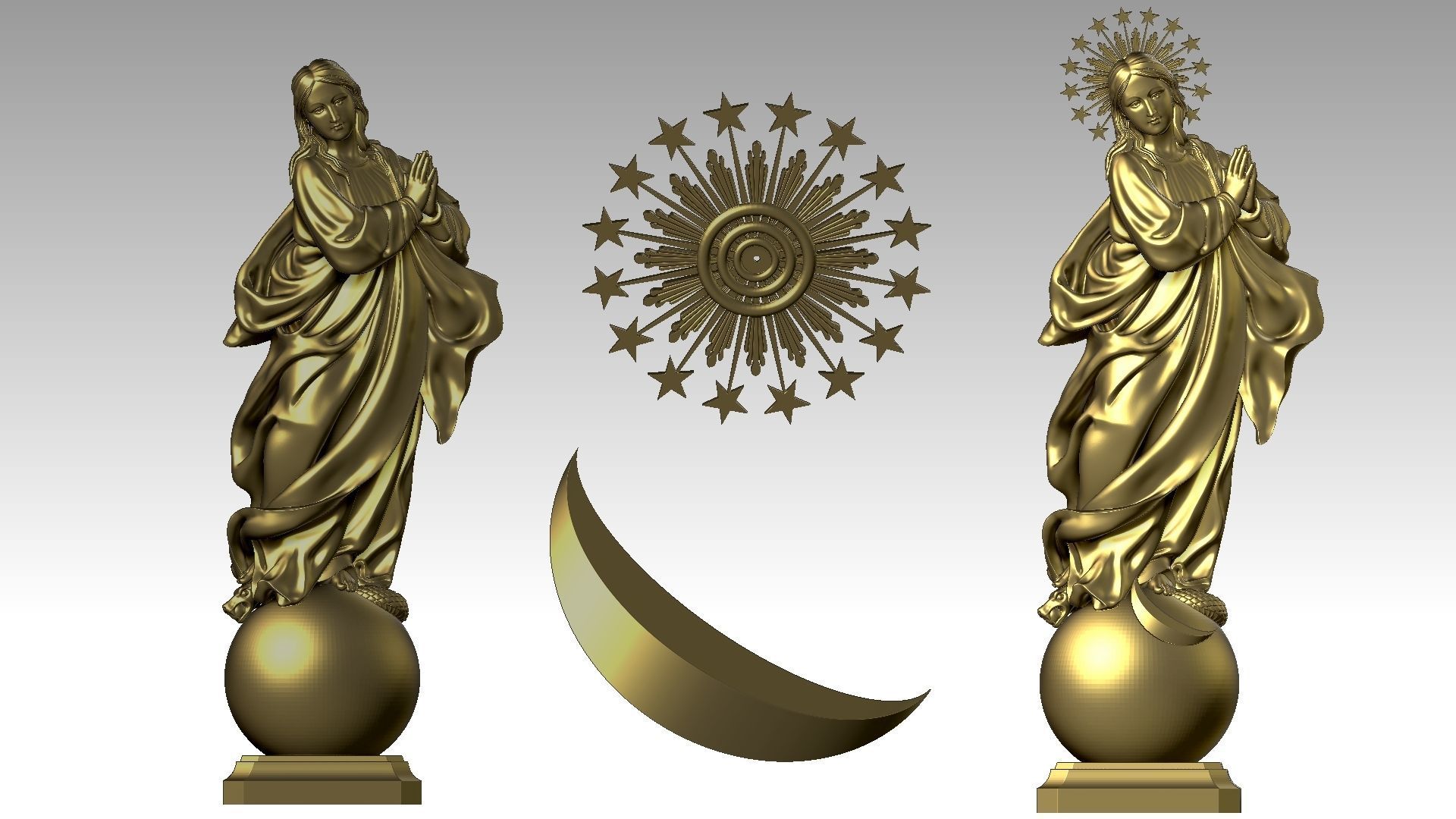 Virgin Mary - Immaculate Mary - Immaculate Mother 3D model 3D printable ...