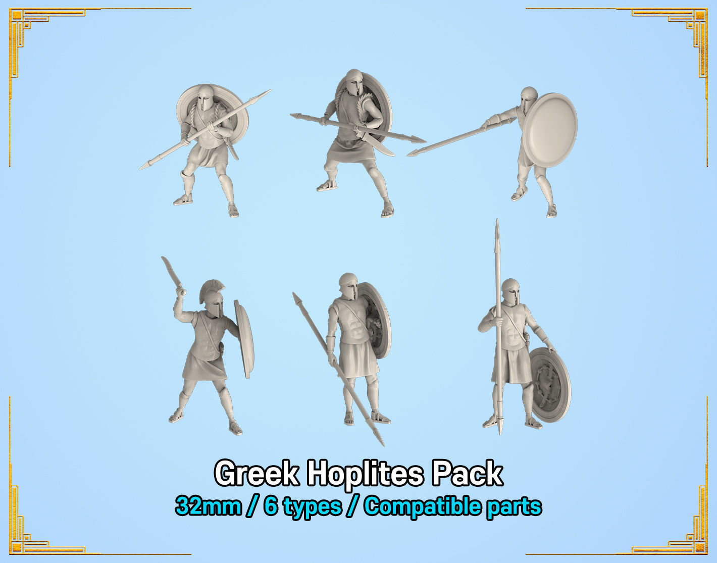 Greek Hoplites Pack 3D model 3D printable | CGTrader