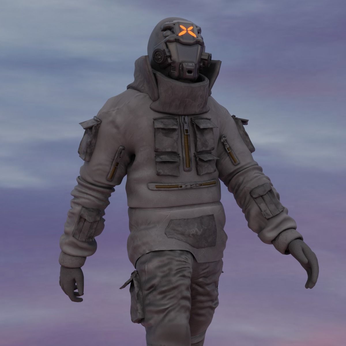 3D model Cyber Tech Wear Character - Futuristic Cyberpunk 3D Model VR ...