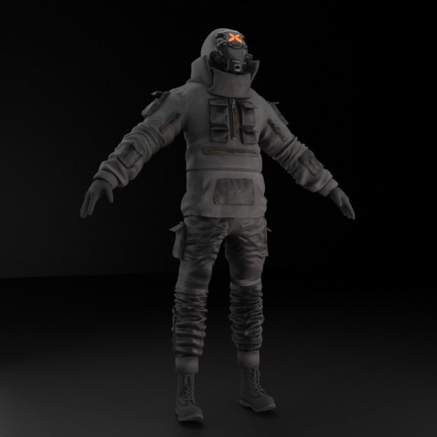 3D model Cyber Tech Wear Character - Futuristic Cyberpunk 3D Model VR ...