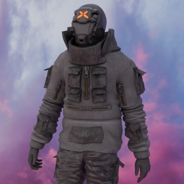 3D model Cyber Tech Wear Character - Futuristic Cyberpunk 3D Model VR ...