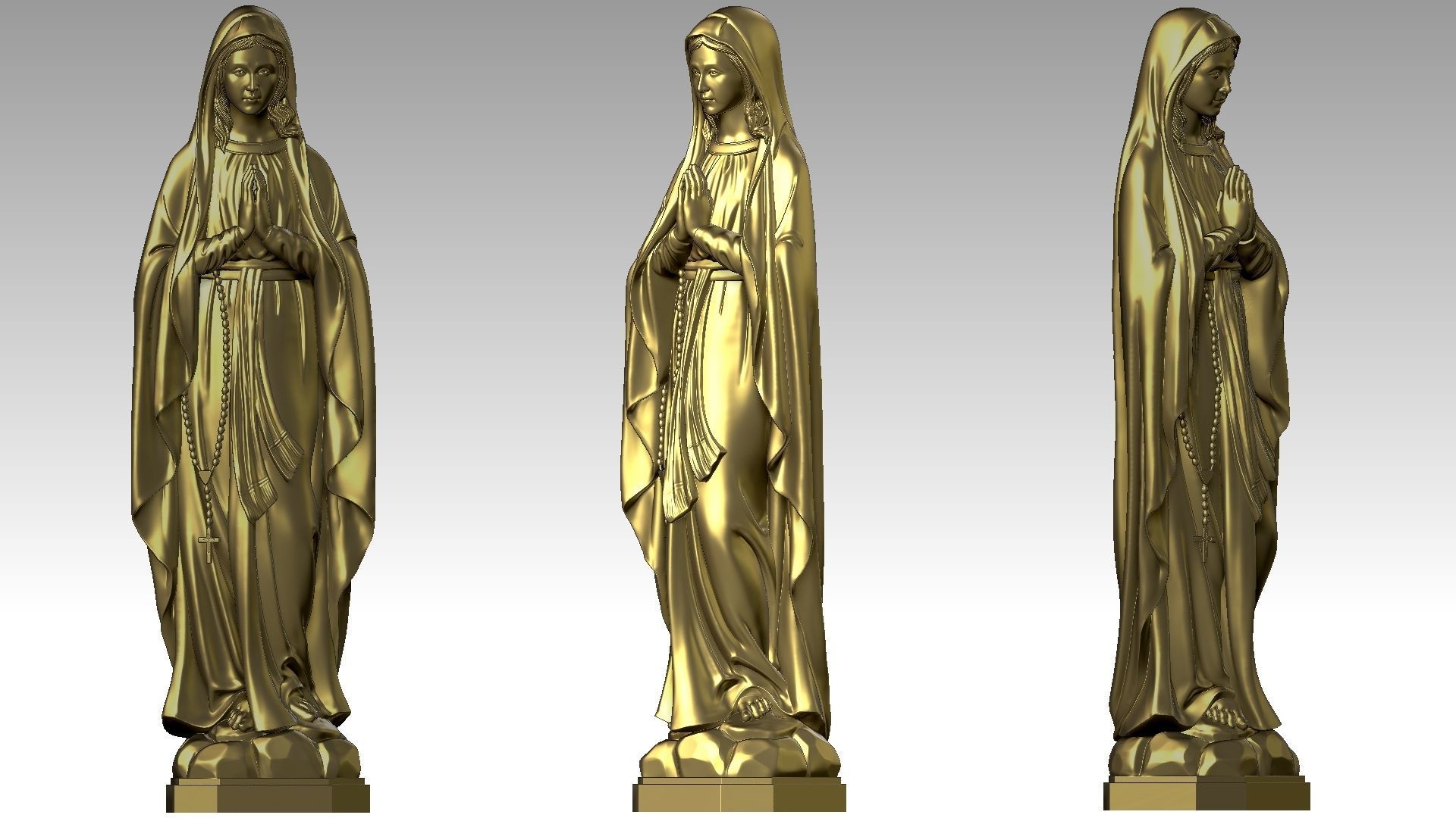 Our Lady of Lourdes - Virgin Mary 3D model 3D printable | CGTrader
