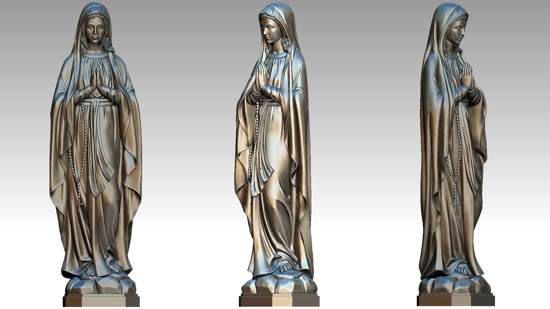 Our Lady of Lourdes - Virgin Mary 3D model 3D printable | CGTrader