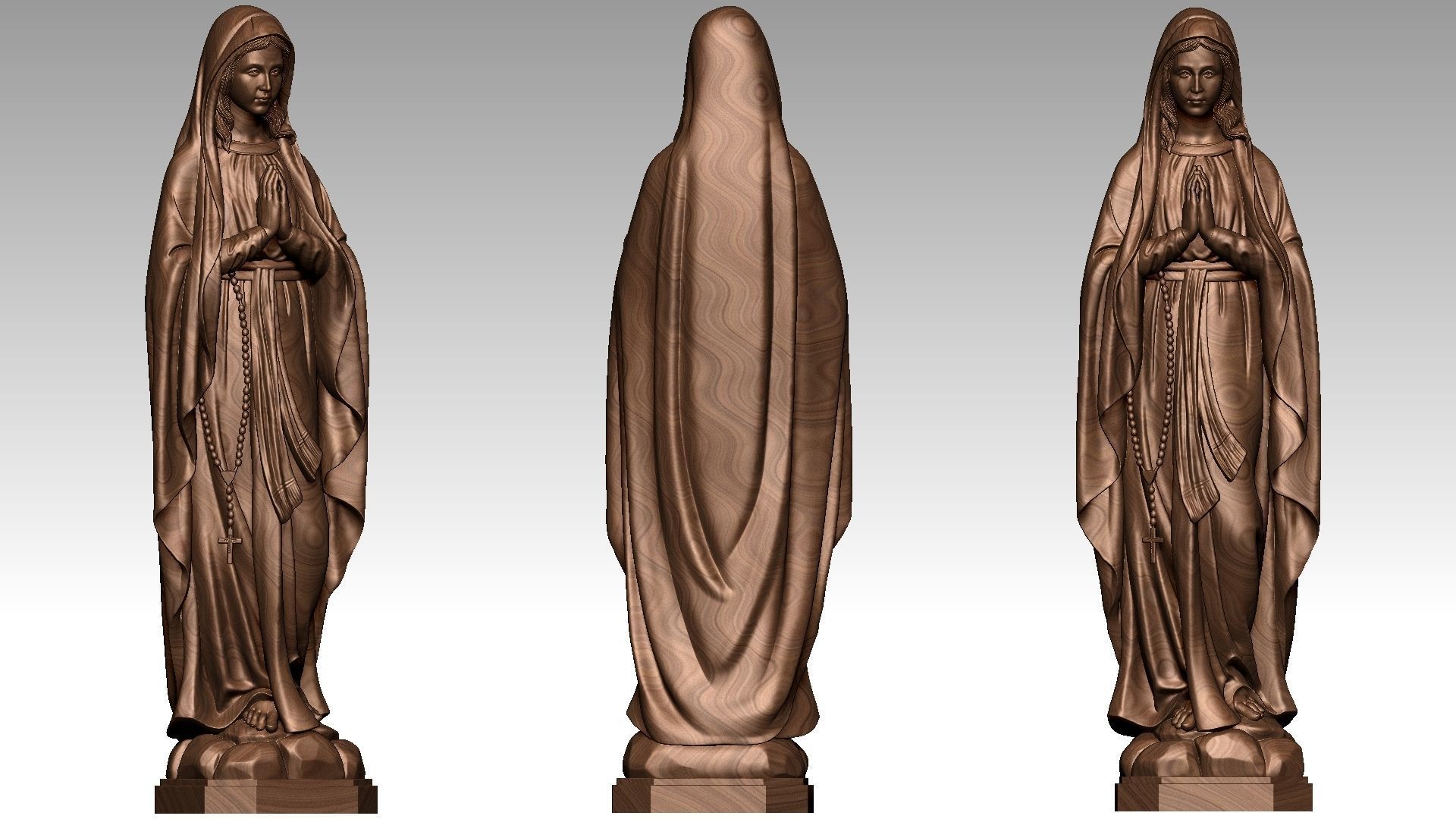 Our Lady of Lourdes - Virgin Mary 3D model 3D printable | CGTrader