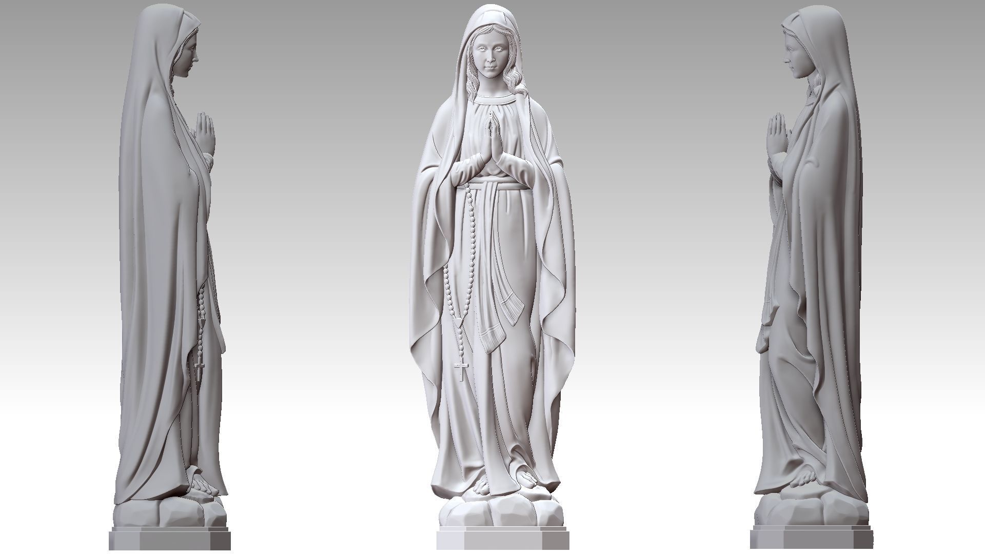 Our Lady of Lourdes - Virgin Mary 3D model 3D printable | CGTrader