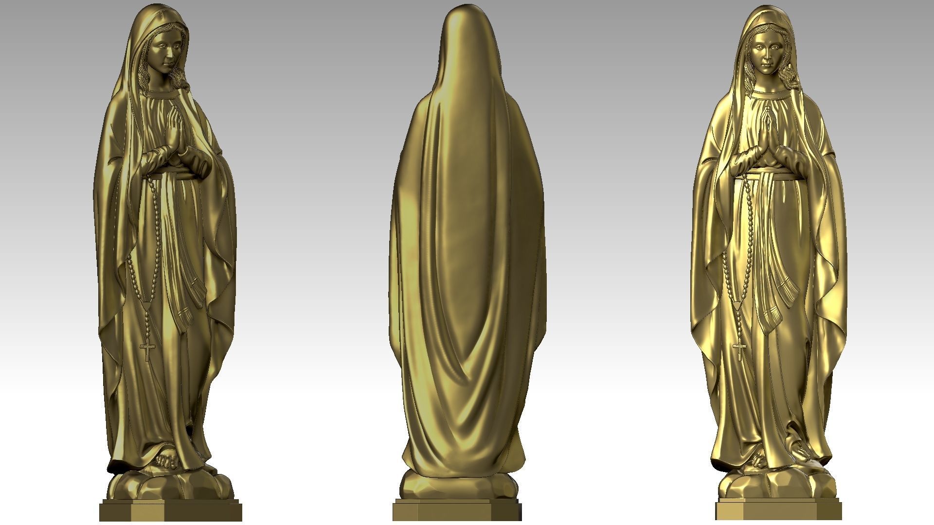 Our Lady of Lourdes - Virgin Mary 3D model 3D printable | CGTrader