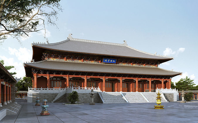 China temples church Historical sites palace 3D model | CGTrader