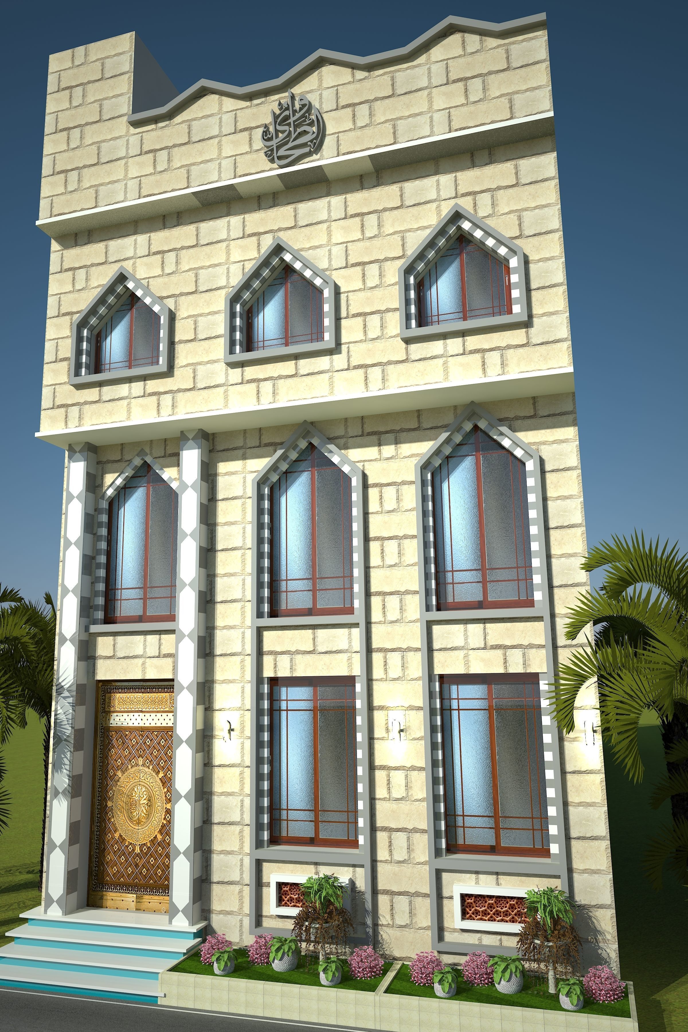 3D model Masjid Elevation Islamic 151 VR / AR / low-poly | CGTrader