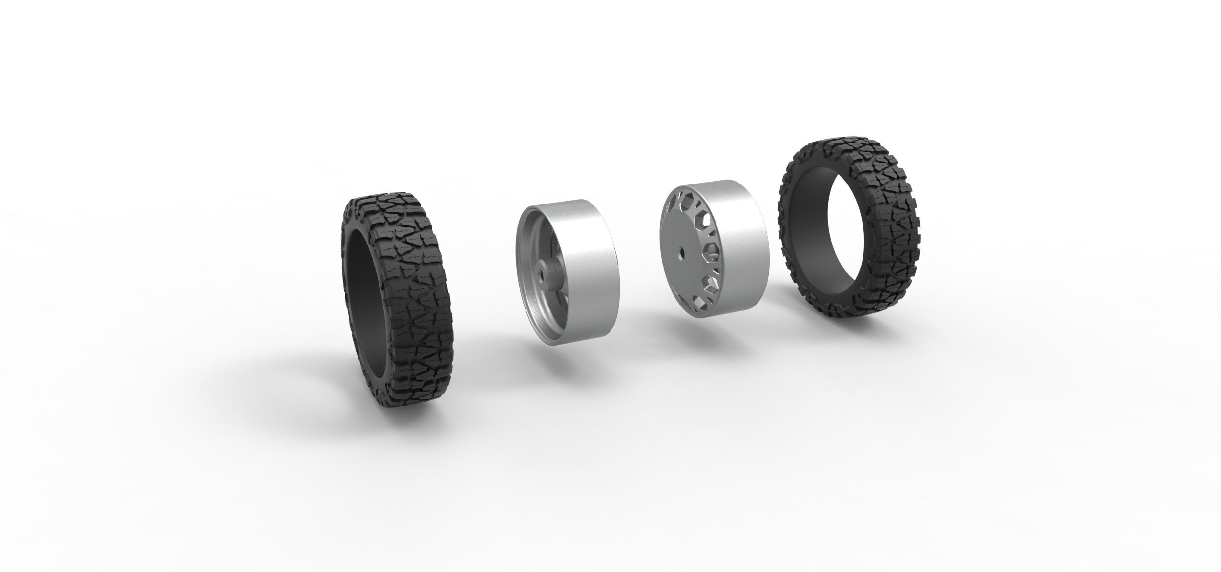 Rear semi wheel for pickup V23 Scale 1 to 25 3D model 3D printable | CGTrader