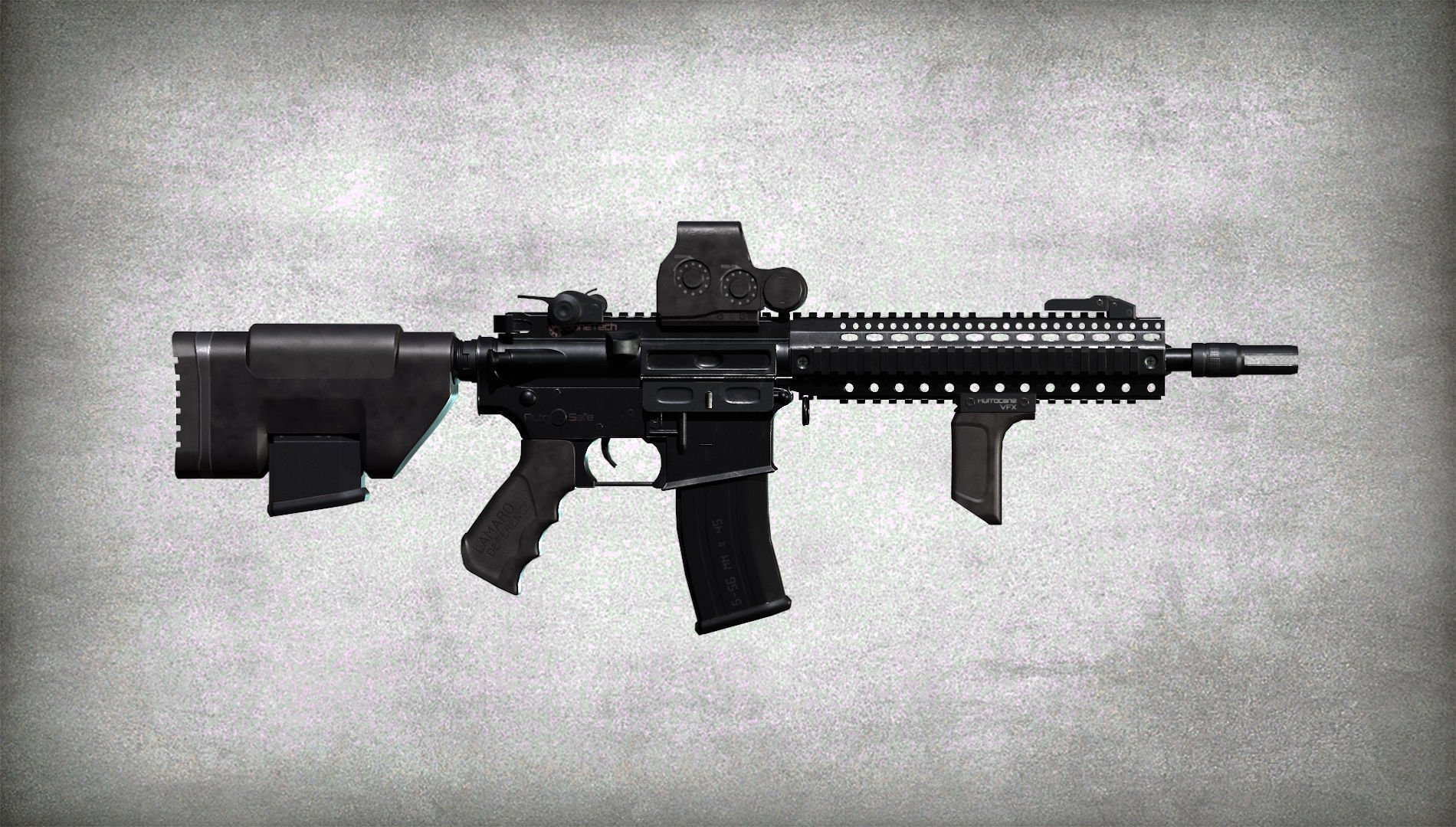 3D model M4 Rifle Constructor Low-poly 3D model VR / AR / low-poly ...