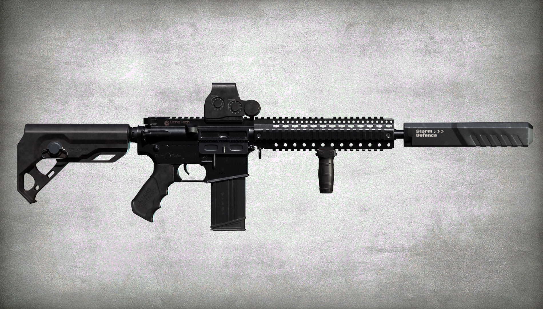 3D model M4 Rifle Constructor Low-poly 3D model VR / AR / low-poly ...