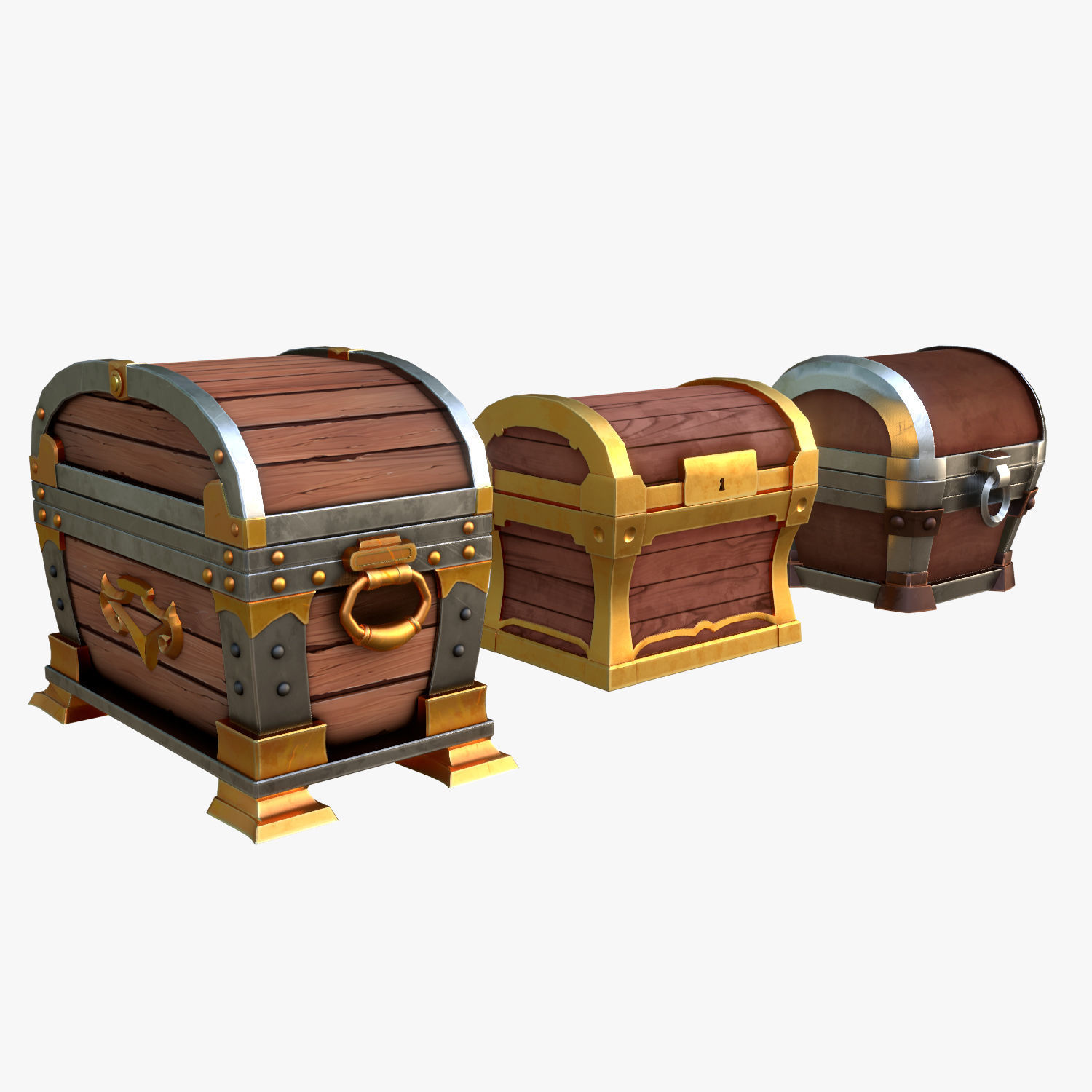PBR Treasure Chest 3D model rigged | CGTrader