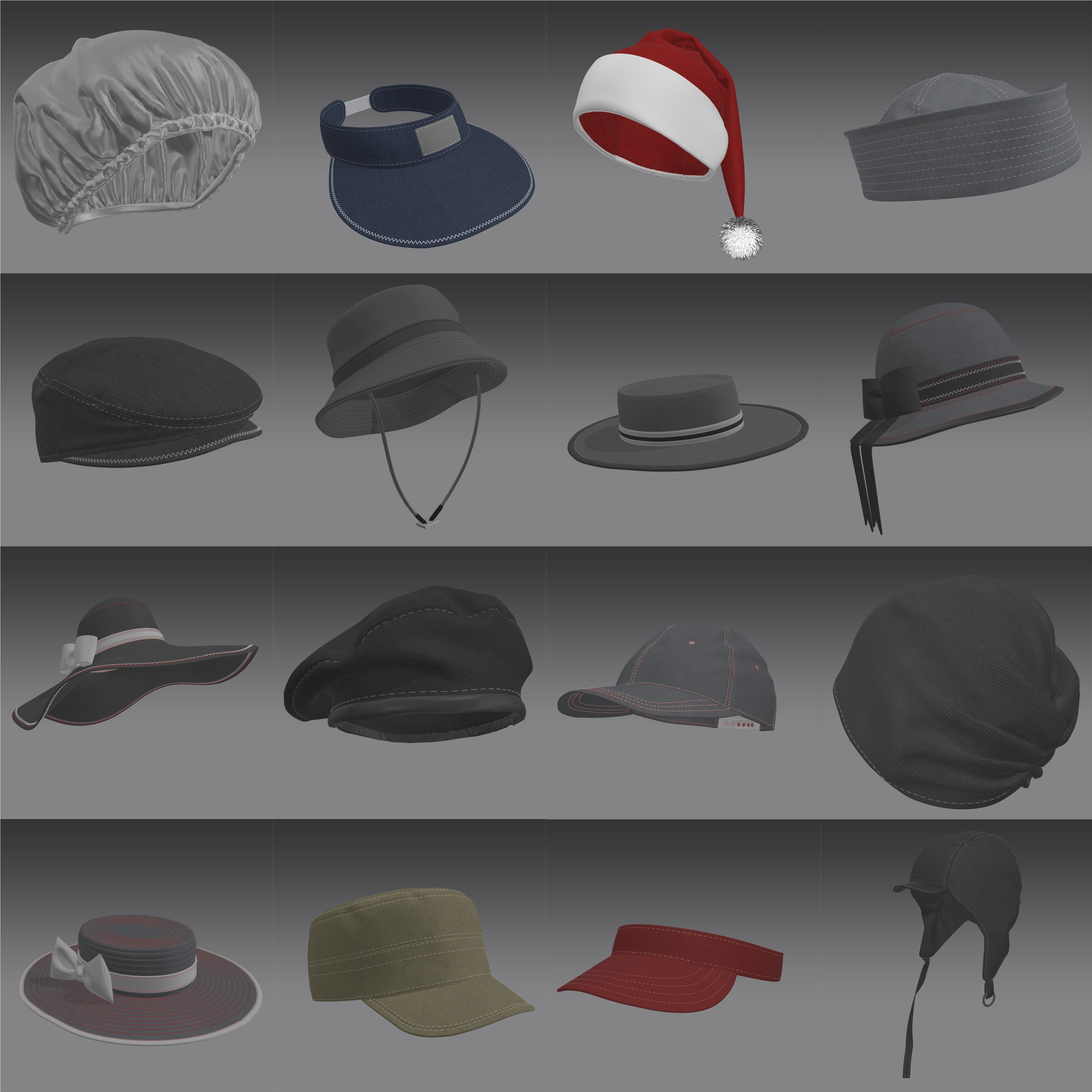 30 Hats models collection detailed 3d models 3D model | CGTrader