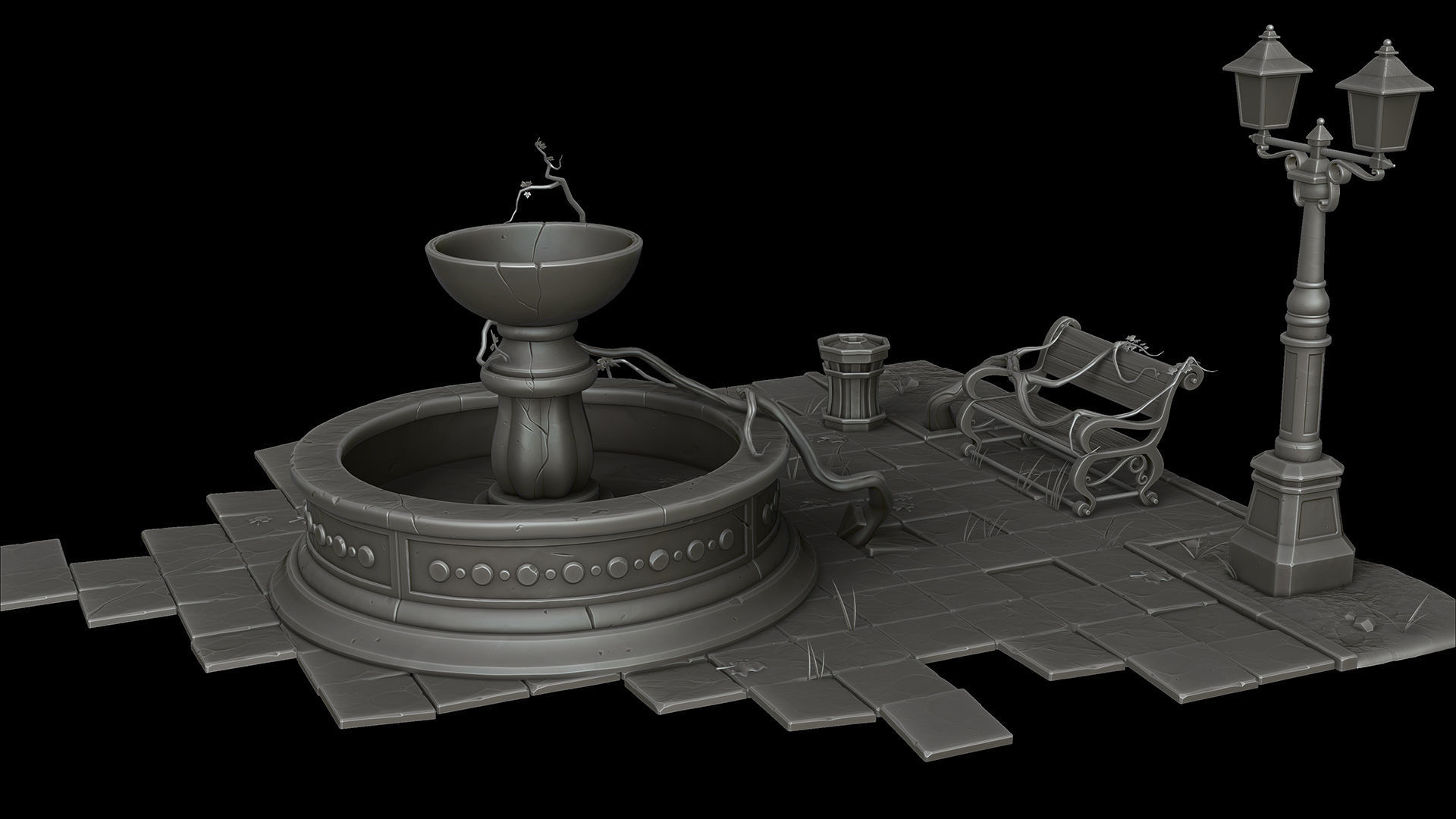 Stylized park 3D model | CGTrader