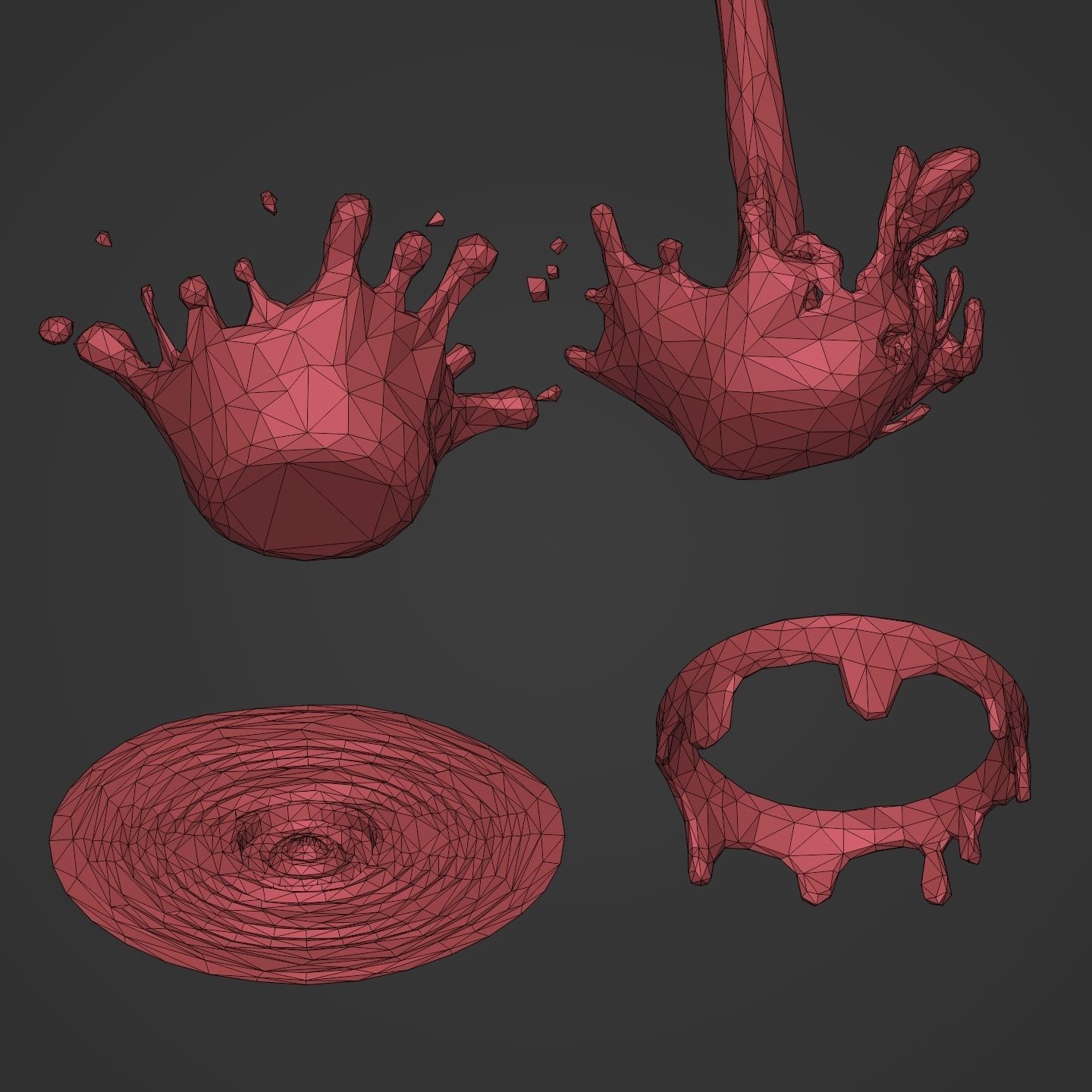 3D model Polygonal Splash Pack VR / AR / low-poly | CGTrader