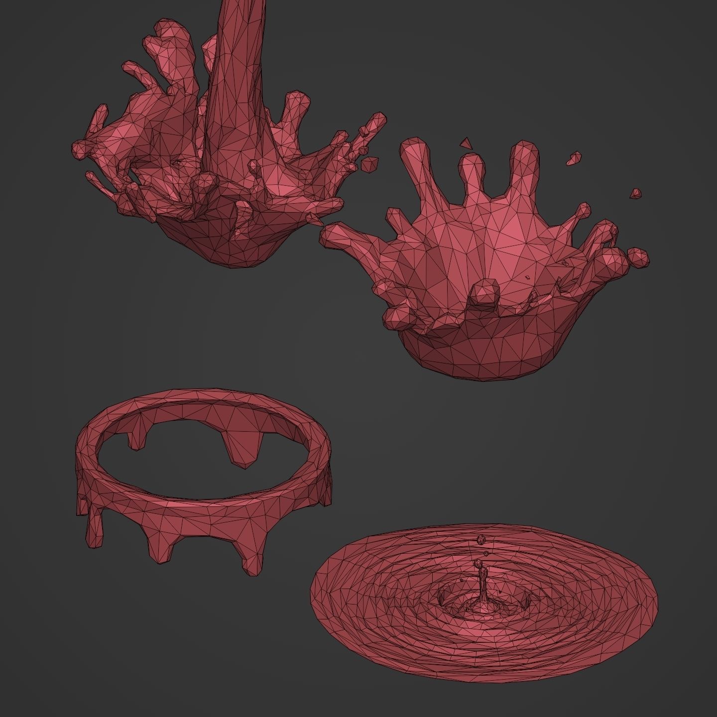 3D model Polygonal Splash Pack VR / AR / low-poly | CGTrader