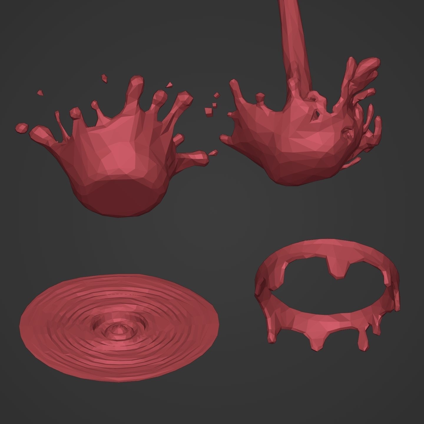 3D model Polygonal Splash Pack VR / AR / low-poly | CGTrader
