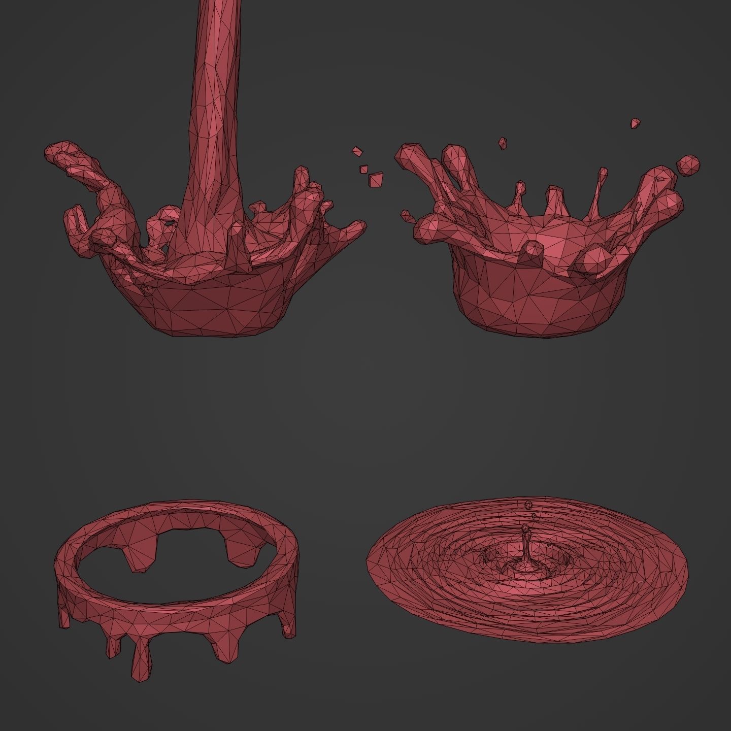 3D model Polygonal Splash Pack VR / AR / low-poly | CGTrader