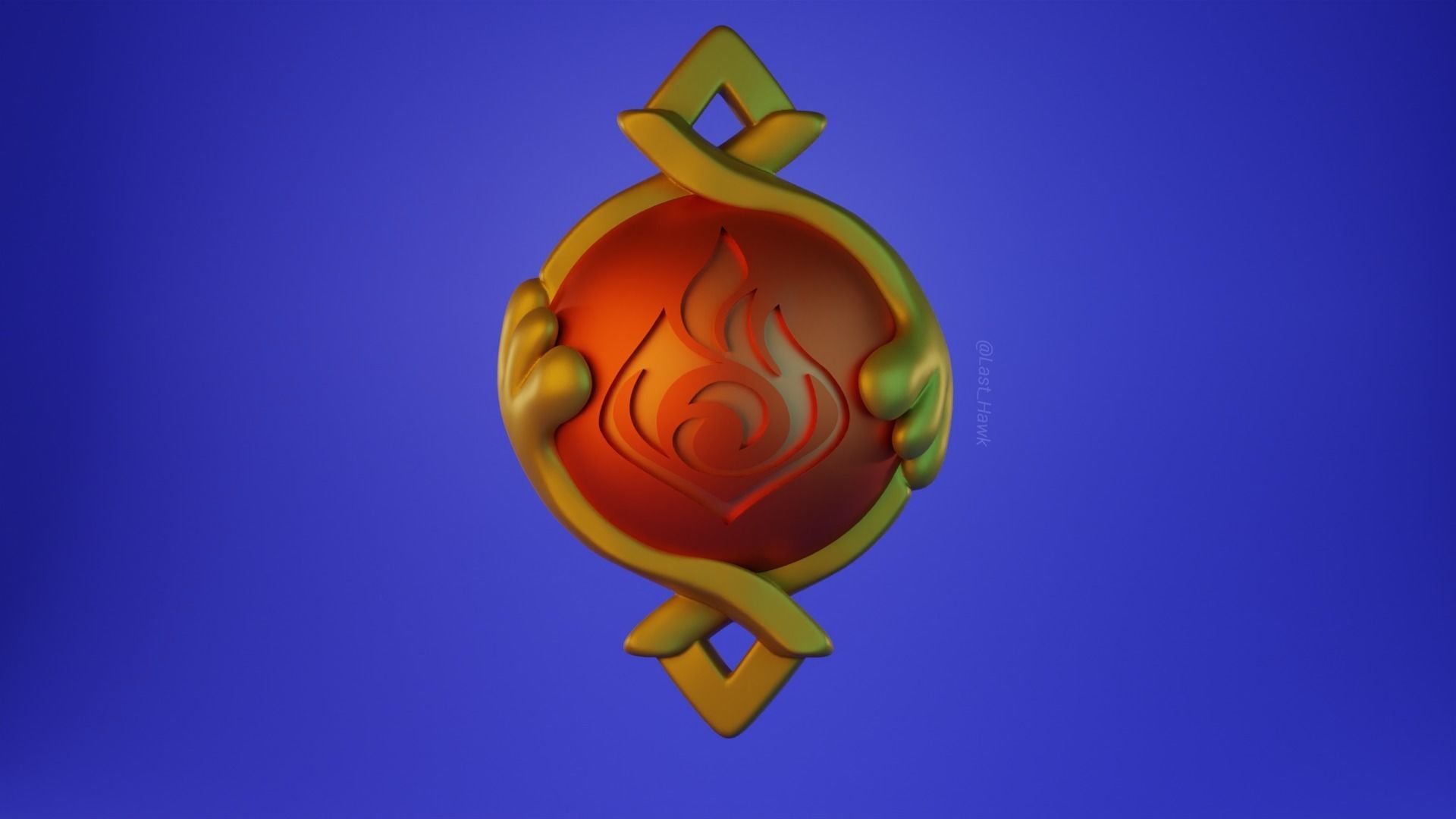 Fontaine Vision Eye of God Genshin Impact 3D model 3D printable | CGTrader