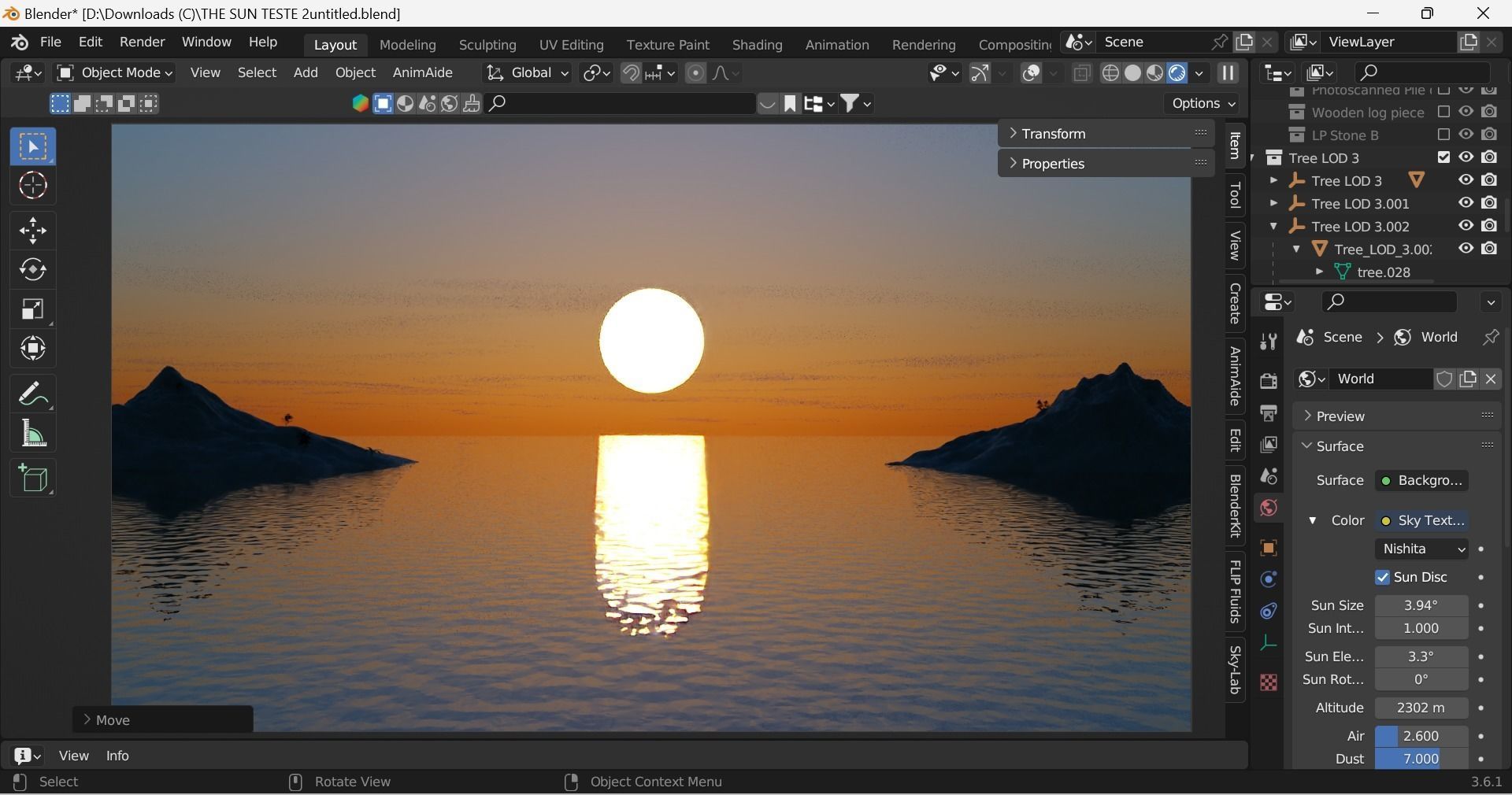 Sun On The Horizon 3D model animated rigged | CGTrader