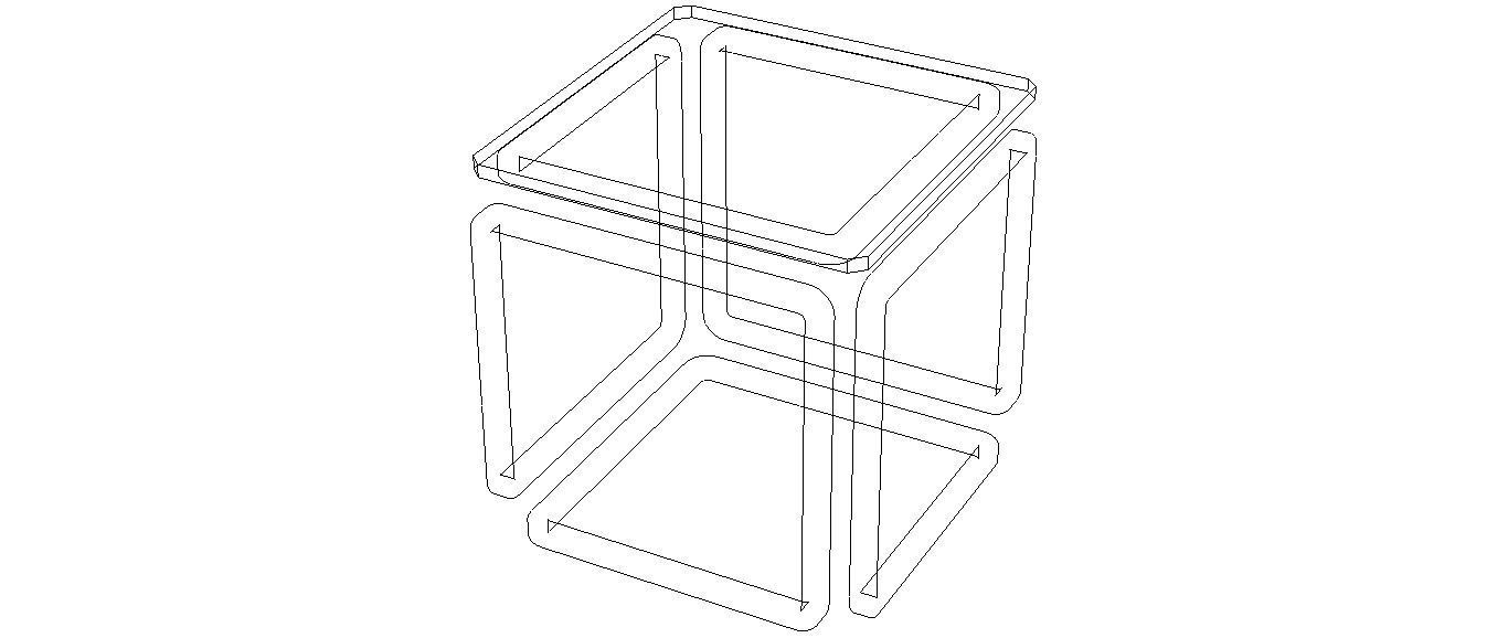 Infinity Cube Wood Table 3D model | CGTrader