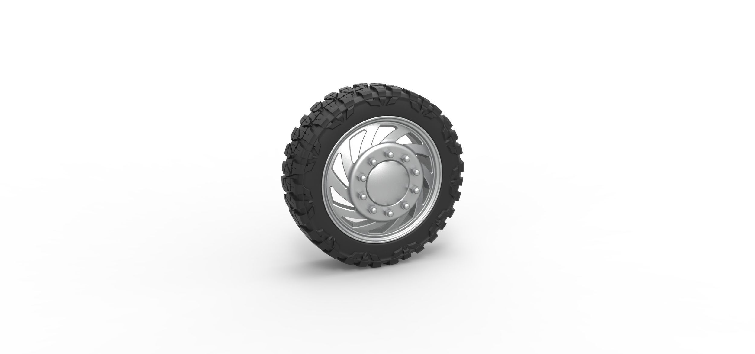 Diecast Front semi wheel for pickup V24 Scale 1 to 25 3D model 3D ...