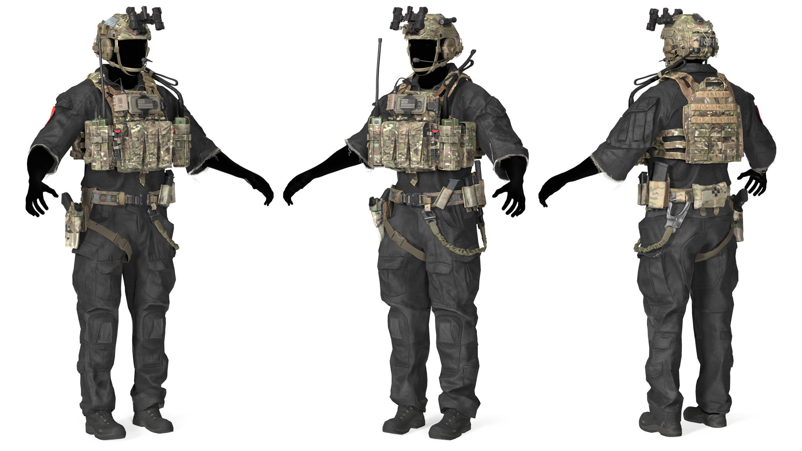 3D model CRYE PRECISION COMBAT UNIFORM VR / AR / low-poly | CGTrader
