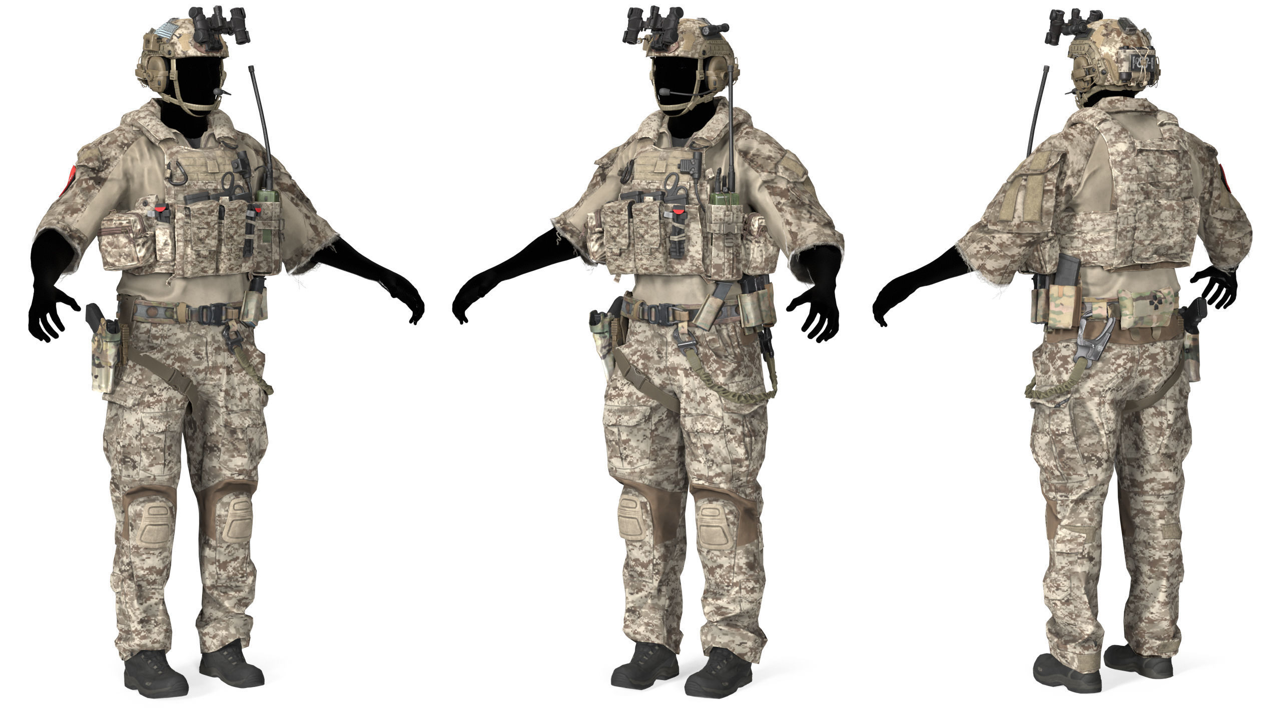 3D model CRYE PRECISION COMBAT UNIFORM VR / AR / low-poly | CGTrader