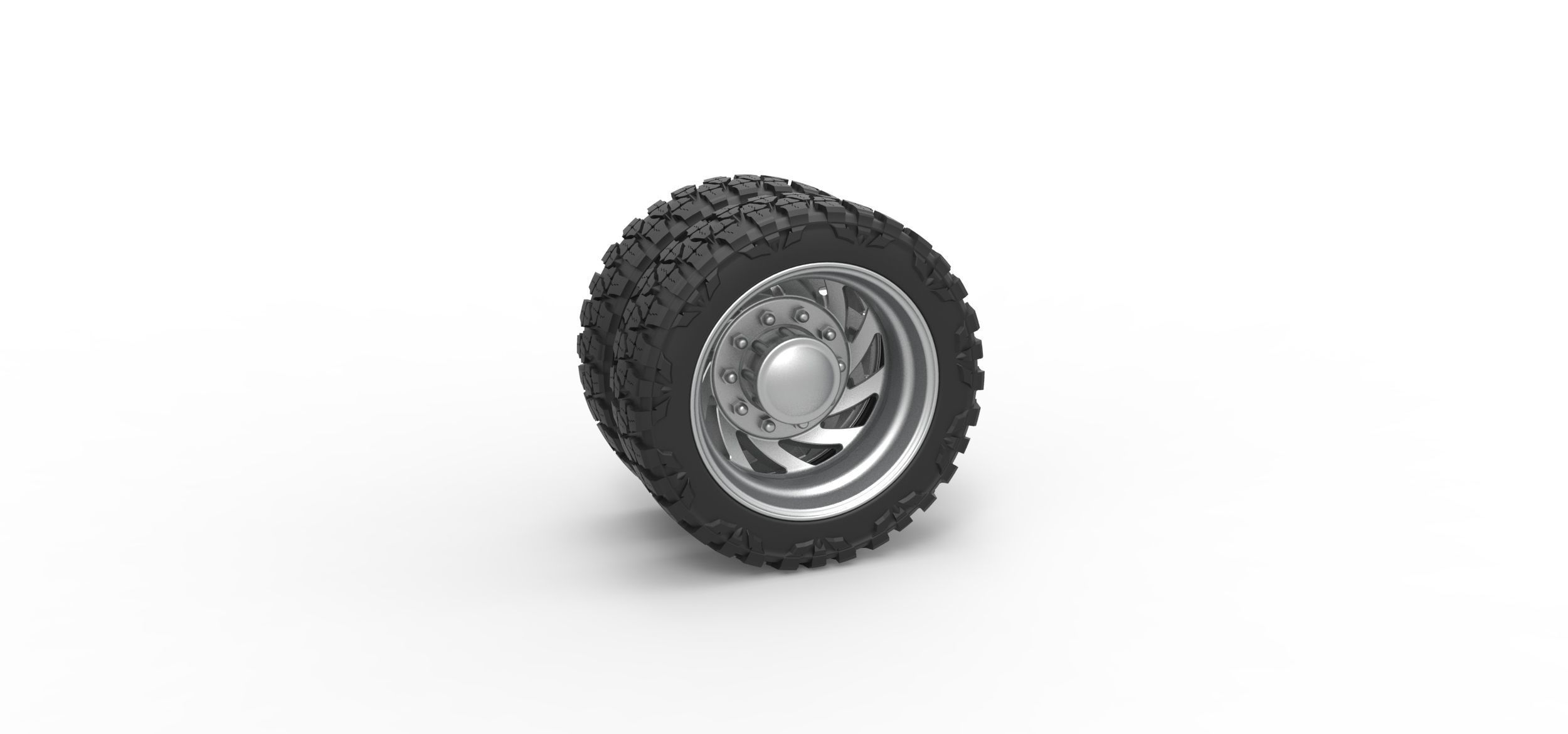 Diecast Rear semi wheel for pickup V24 Scale 1 to 25 3D model 3D ...