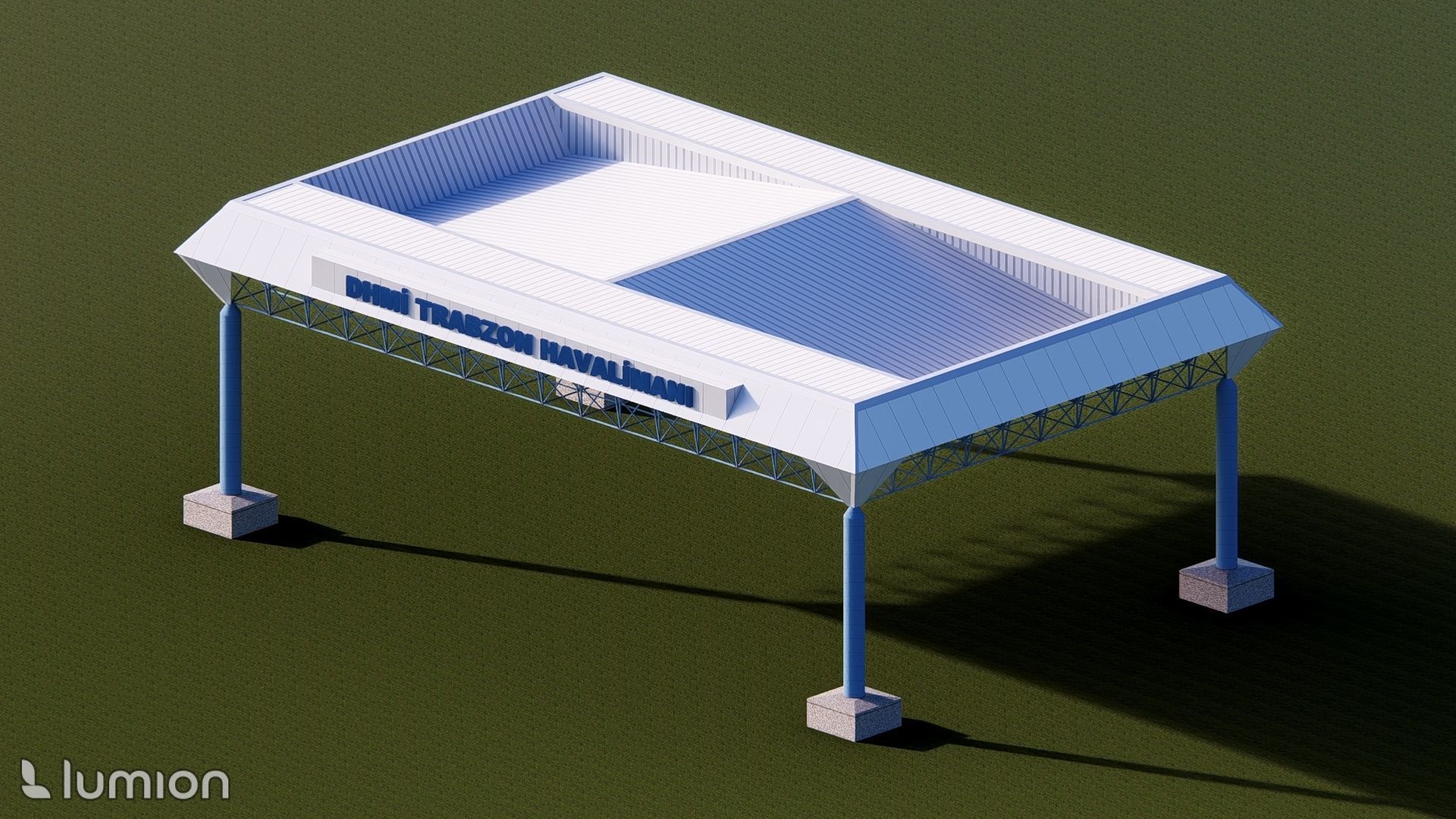 3D model LTCG - Trabzon Airport - Gatehouse Building Roof Structure VR ...