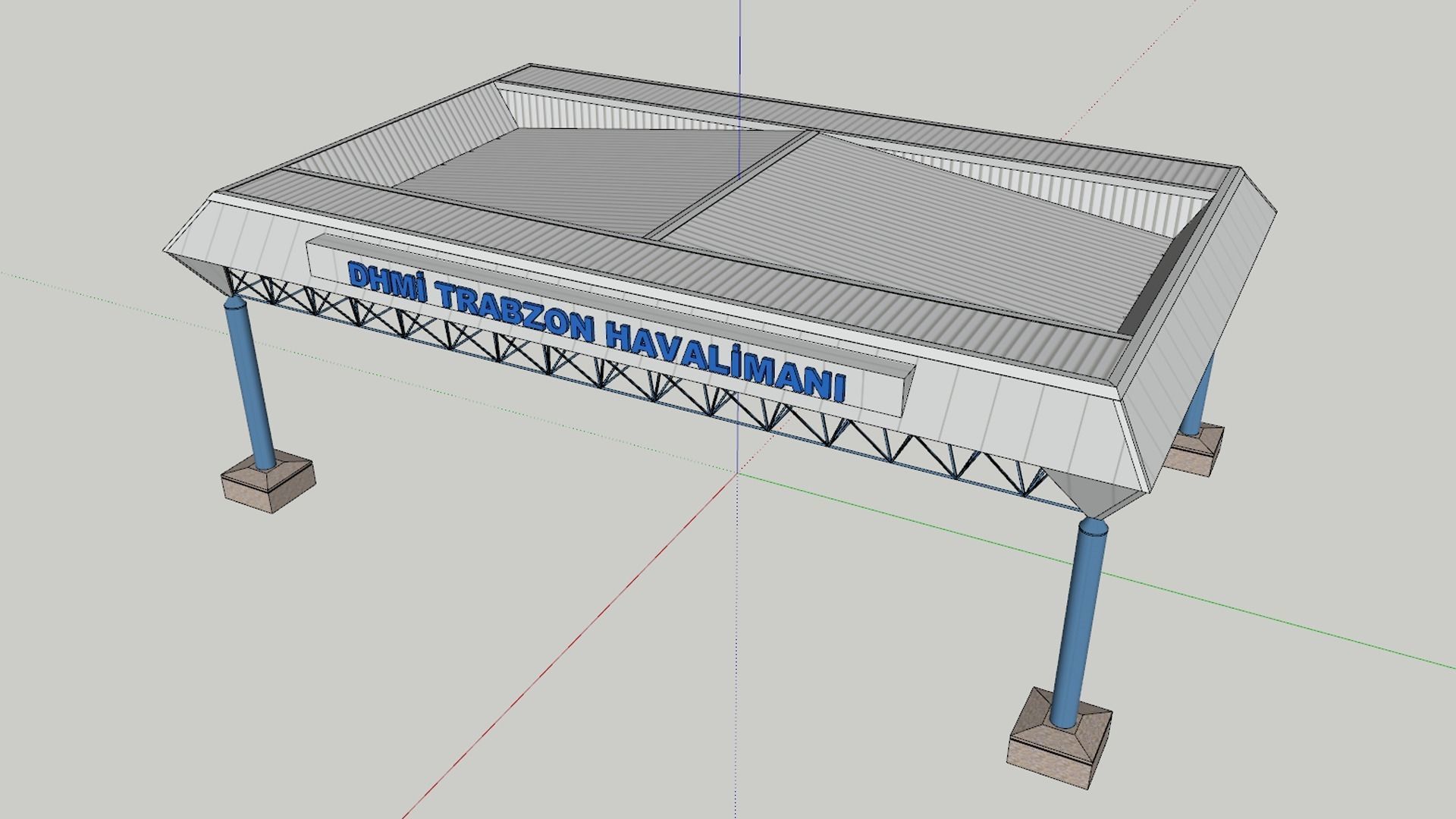 3D model LTCG - Trabzon Airport - Gatehouse Building Roof Structure VR ...
