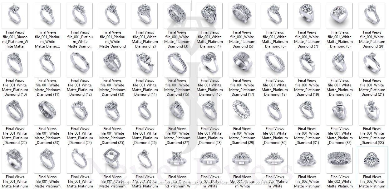 jewelicious-002 40 plus 3D CAD Ring Design stl files 3D model 3D ...