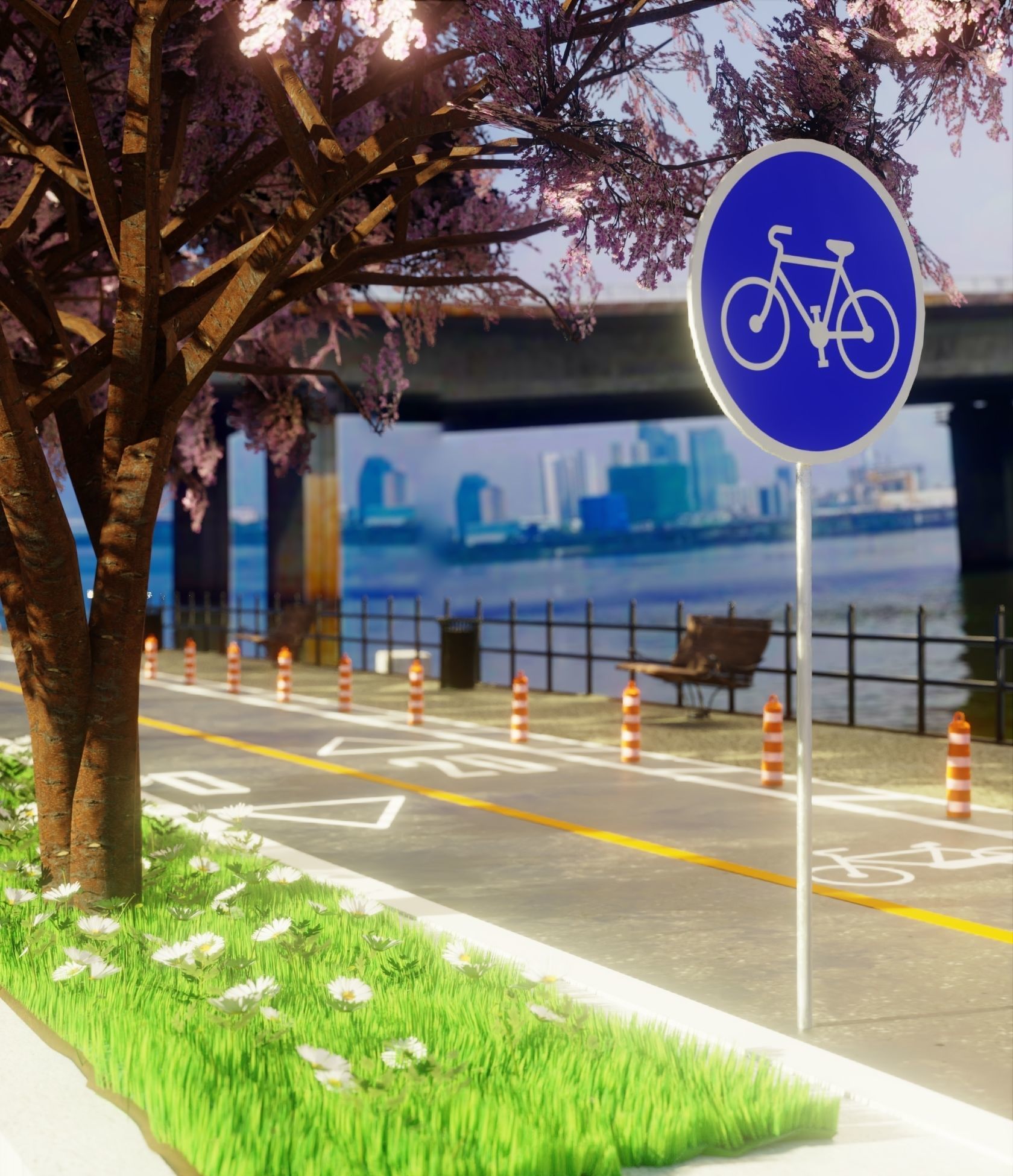 Han River Cycle Path 3D model | CGTrader