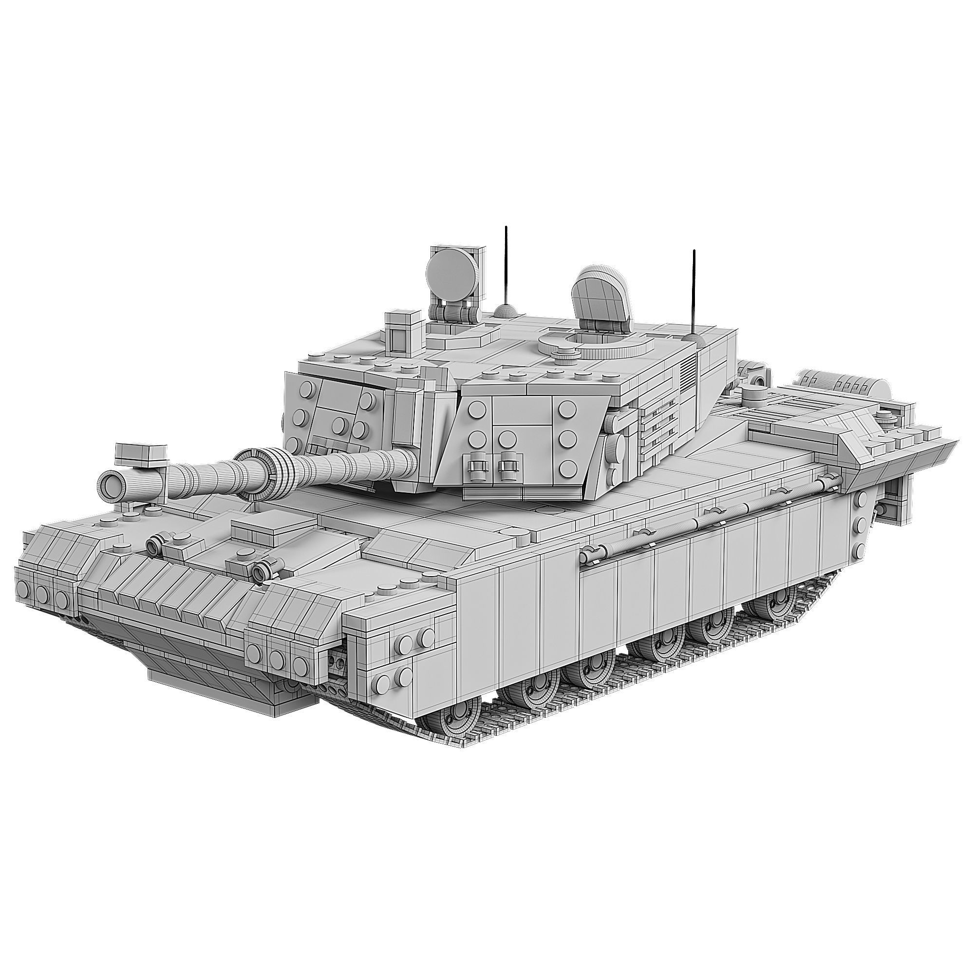 Challenger 2 Lego Tank 3D model | CGTrader