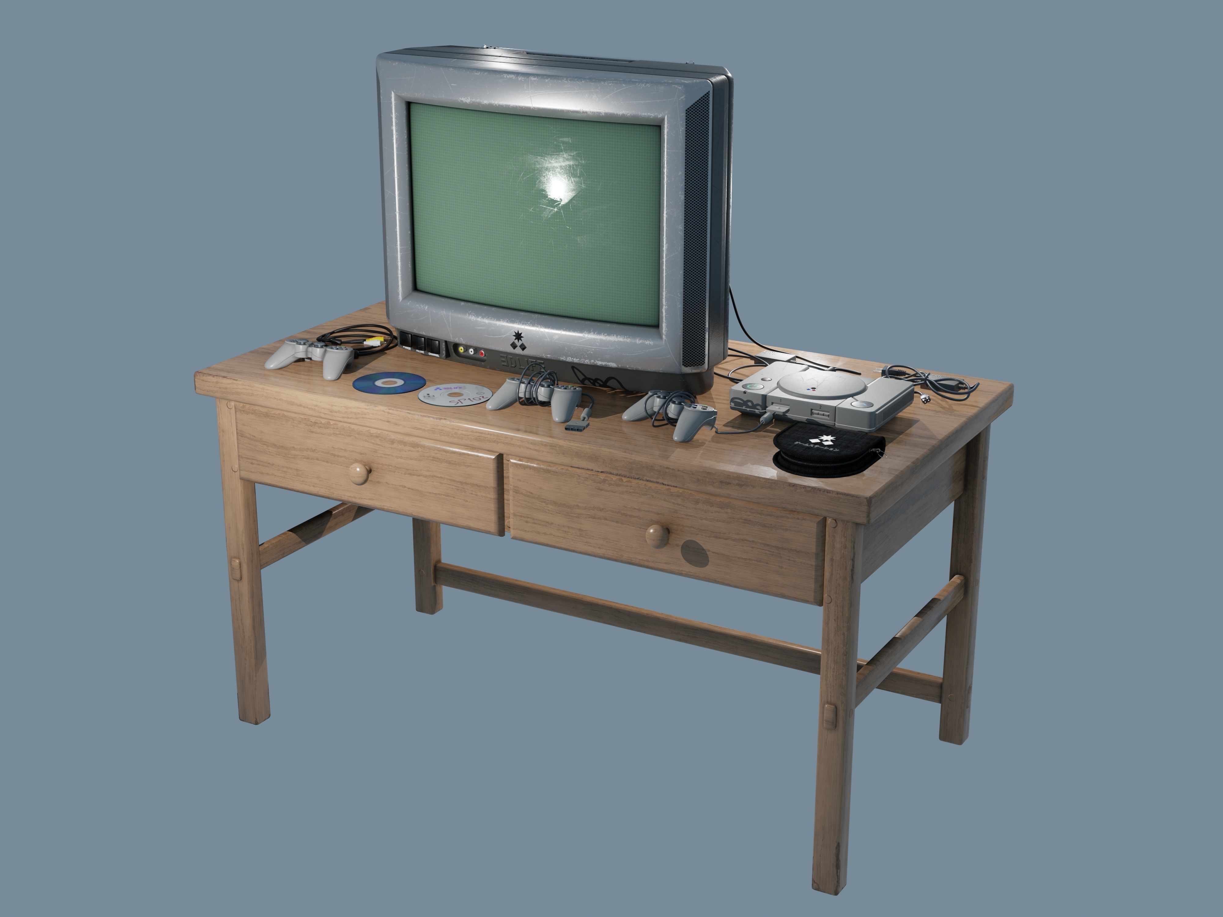 3D model CRT TV and Game Console VR / AR / low-poly | CGTrader